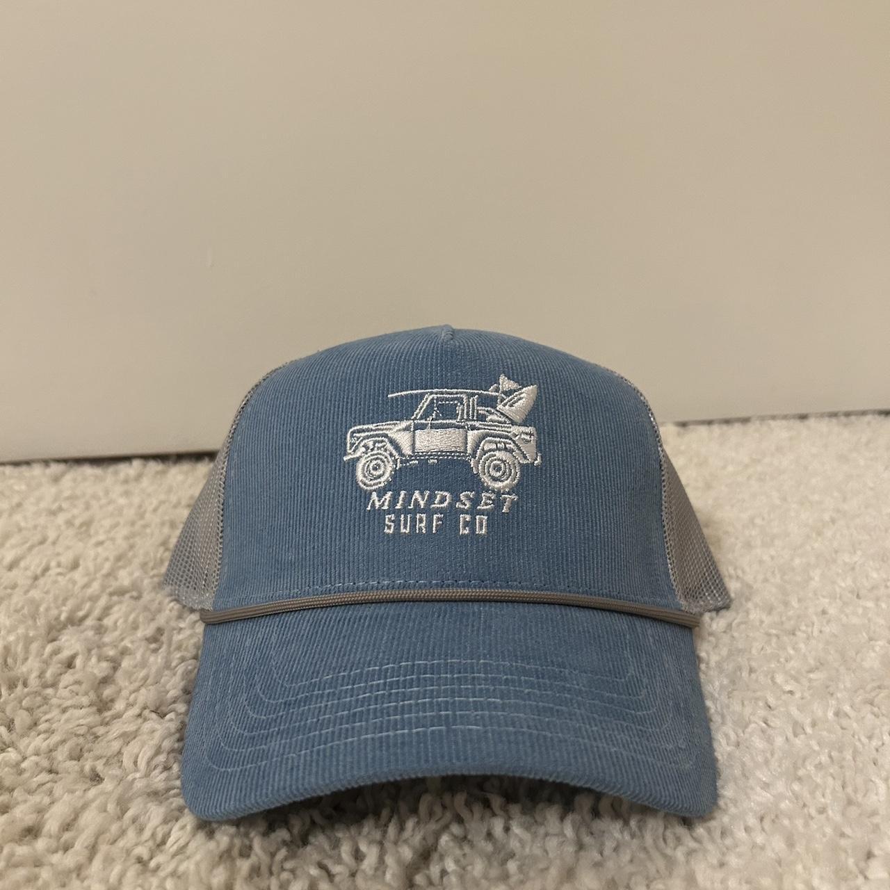 MINDSET SURF CO BABY BLUE CORDUROY HAT TRUCKER... - Depop