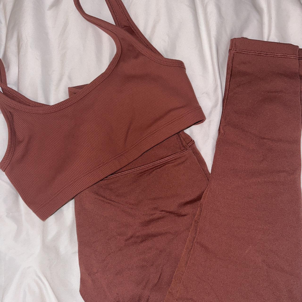 TNA tnaLIFE rib mini bra top cheeky hi rise legging... - Depop