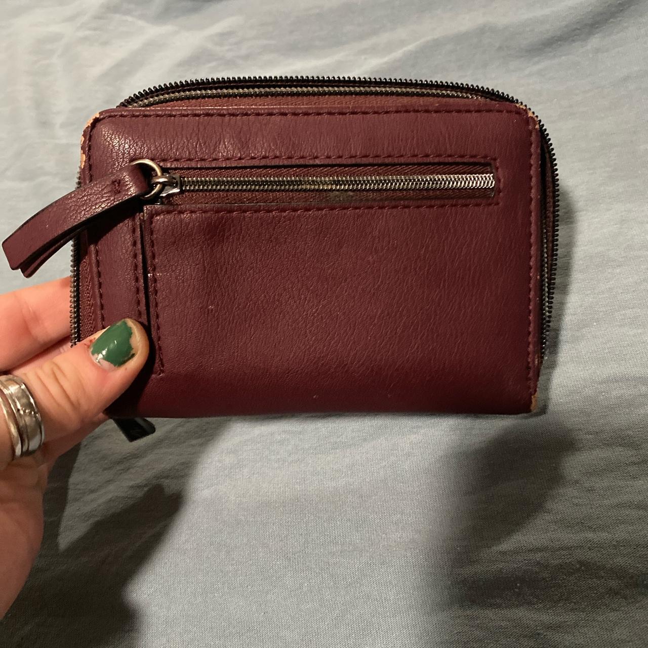 H&M Women's Burgundy and Brown Wallet-purses | Depop
