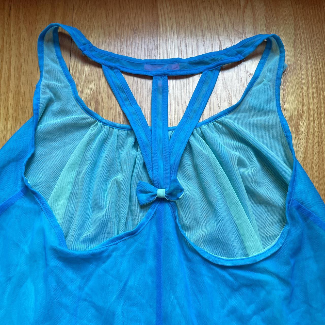 Betsey Johnson Sheer Slip Dress Turquoise Blue And Depop