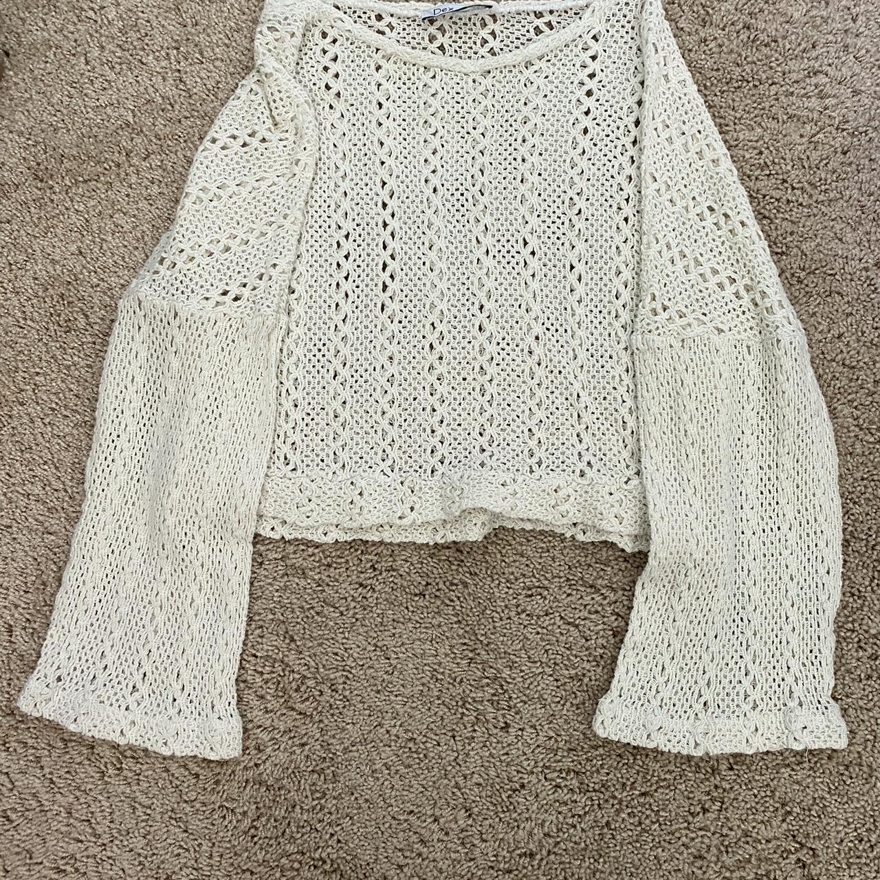 Cute White Open-Knit Sweater - Perfect for any... - Depop