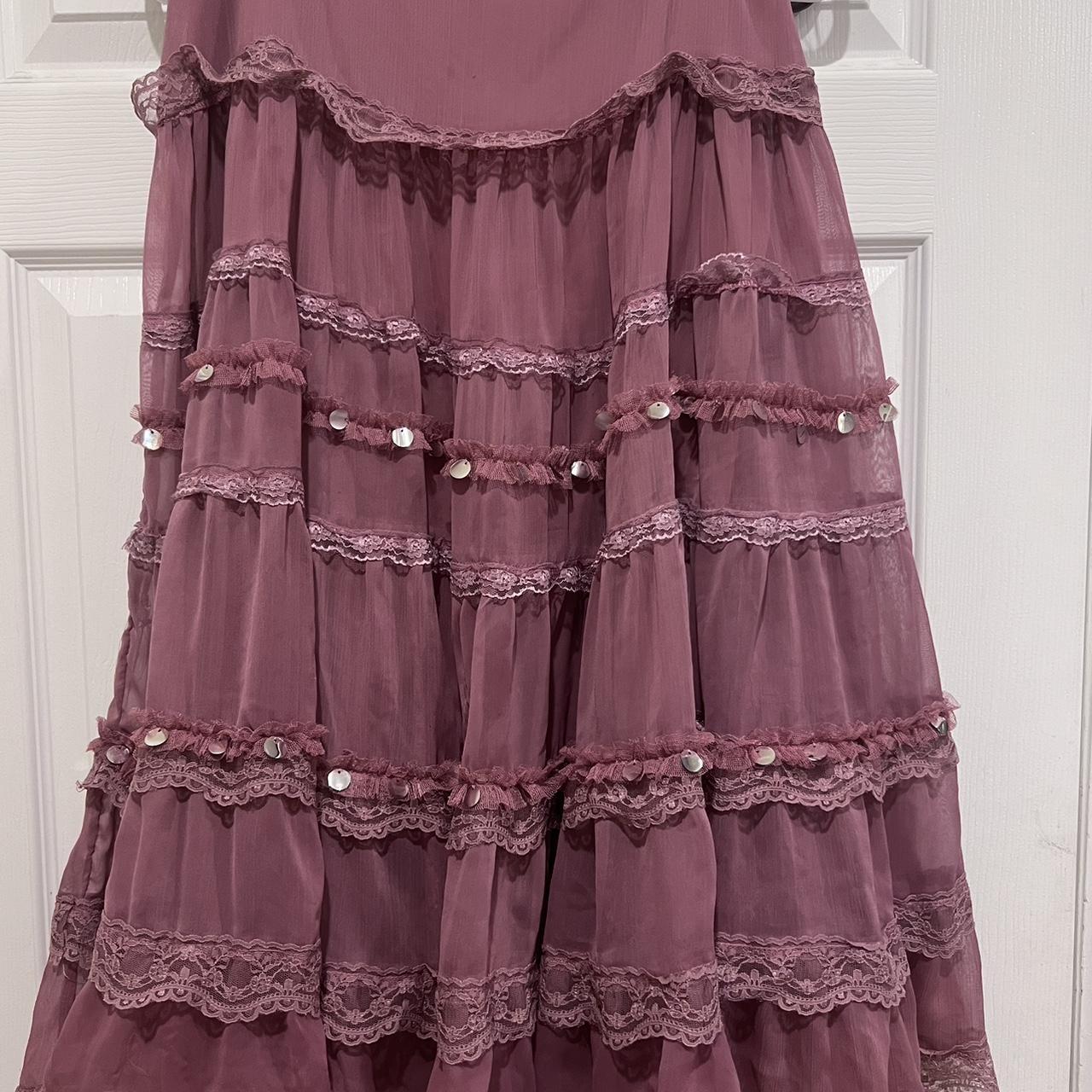 L’Pogee vintage lace ruffle skirt lpogee large boho... - Depop