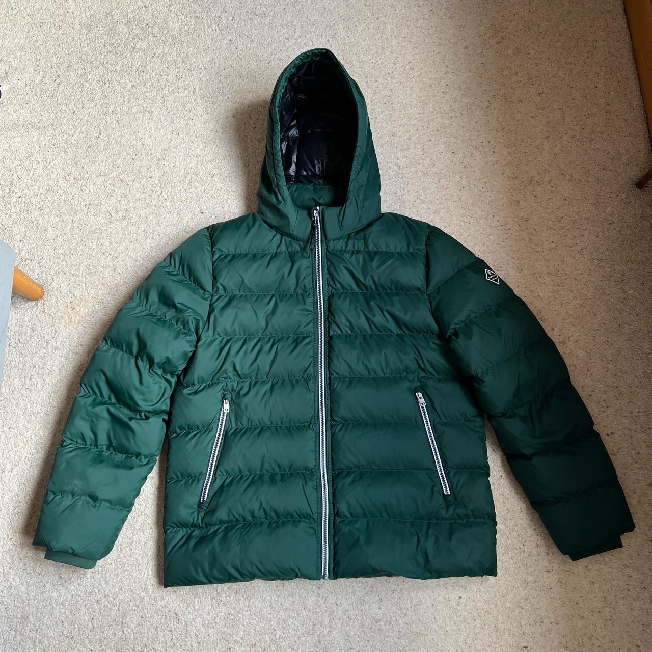 Green GANT hooded puffer jacket Size: Large 9/10... - Depop