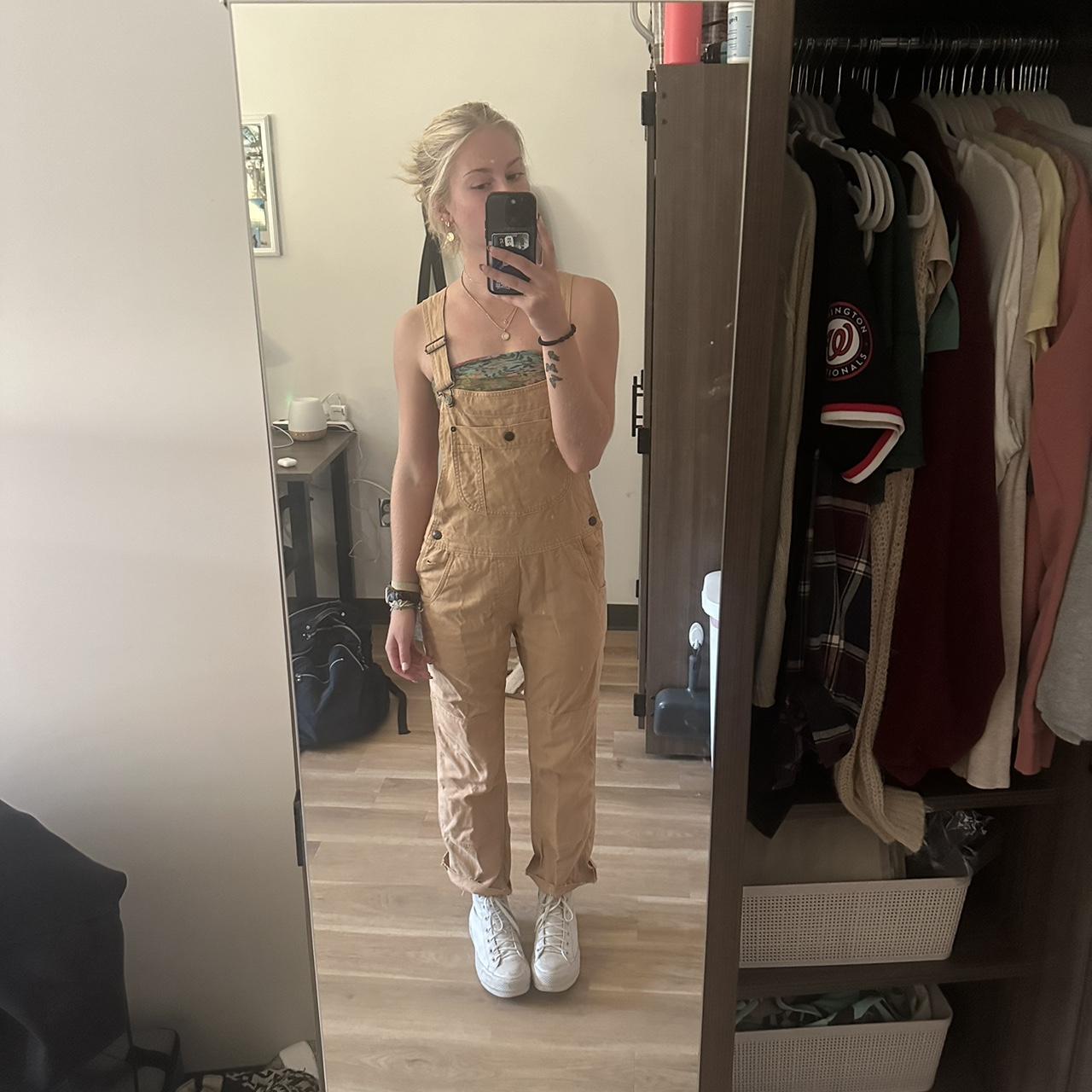 patagonia hemp overalls yellow/orange color size XS... - Depop