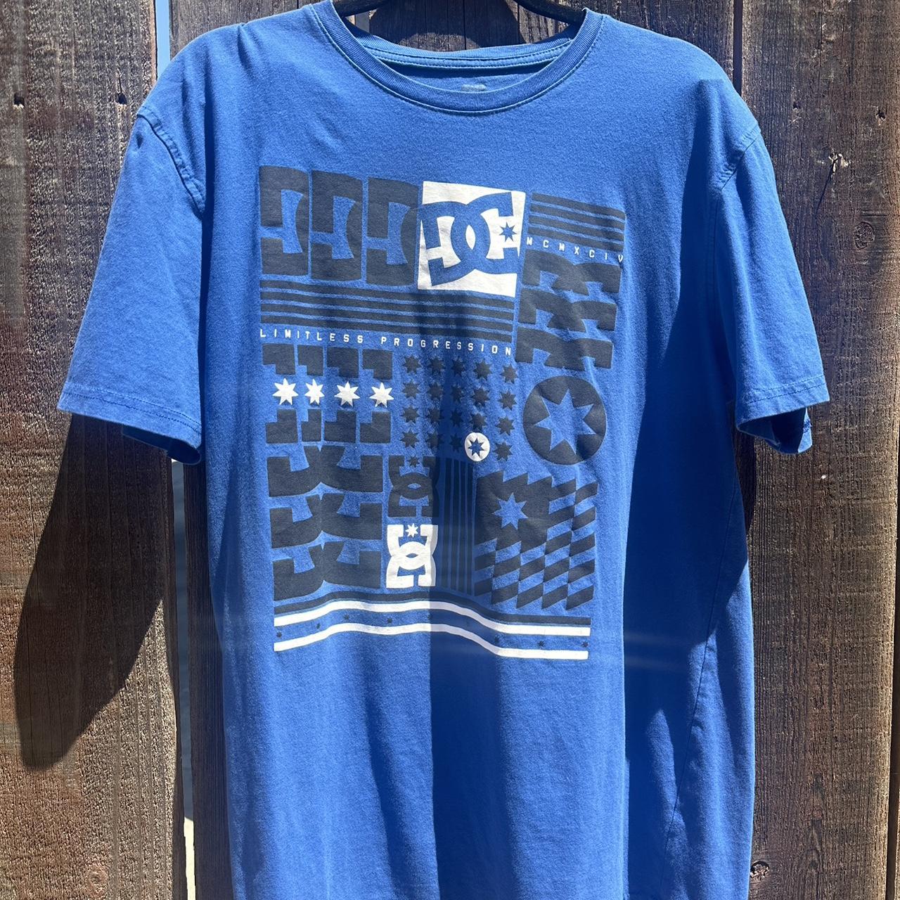 DC shoes blue graphic tee. Great condition. Size... - Depop