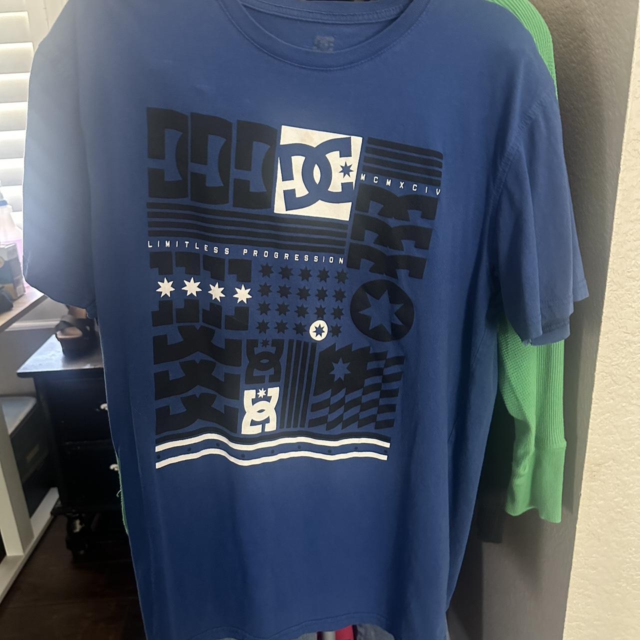 DC shoes blue graphic tee. Great condition. Size... - Depop