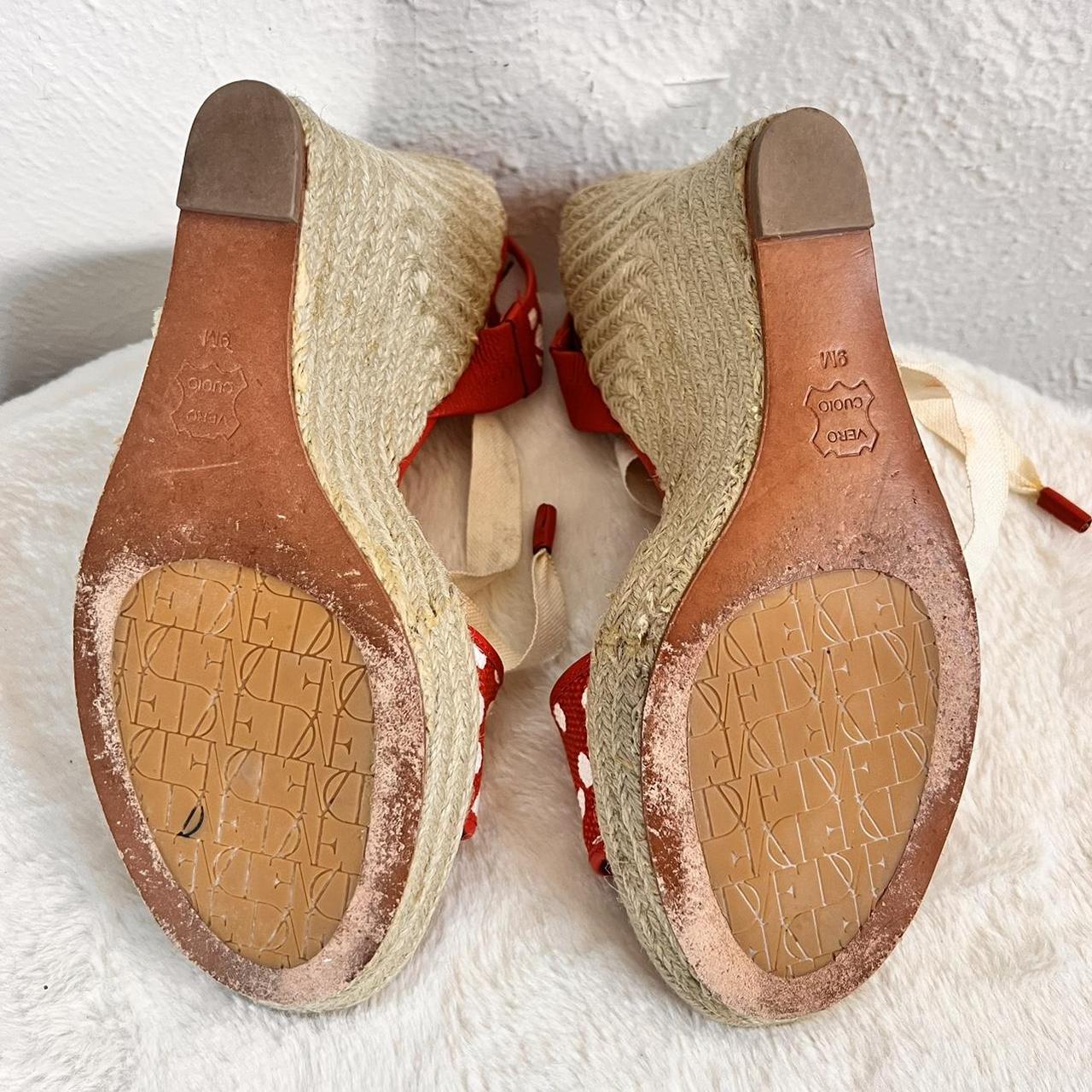 Diane con Furstenberg red polka dot wedge sandals.... - Depop