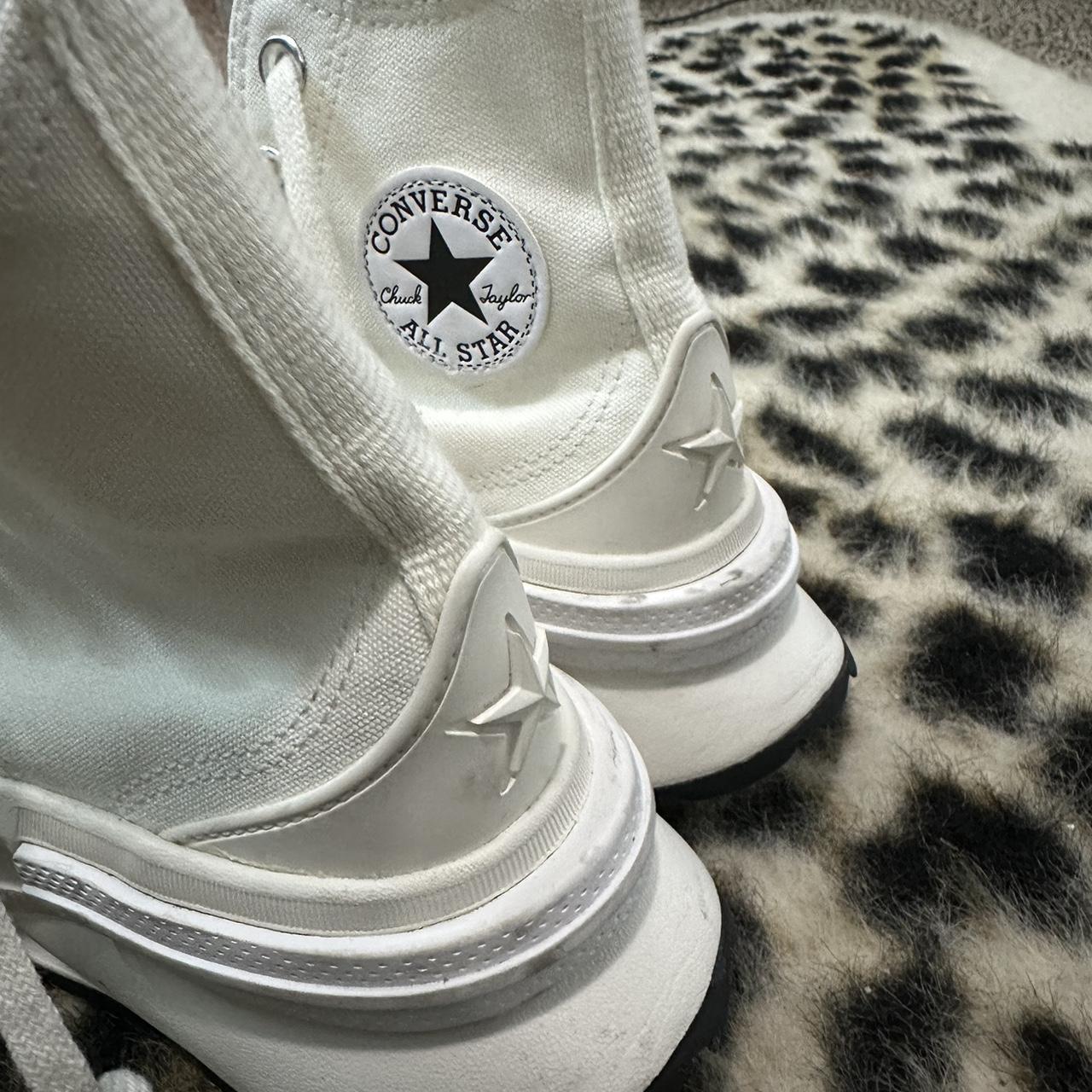 White convers size 5 platform super cute. Just need... | Depop