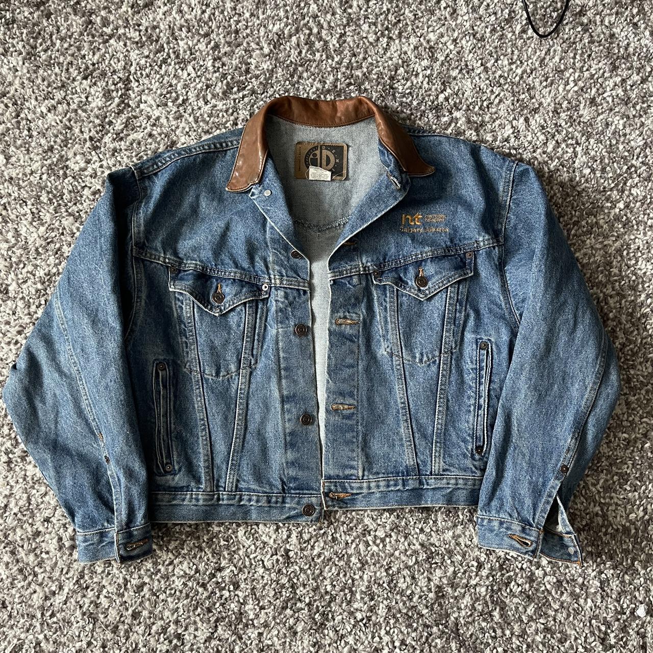 cropped jean jacket - Depop