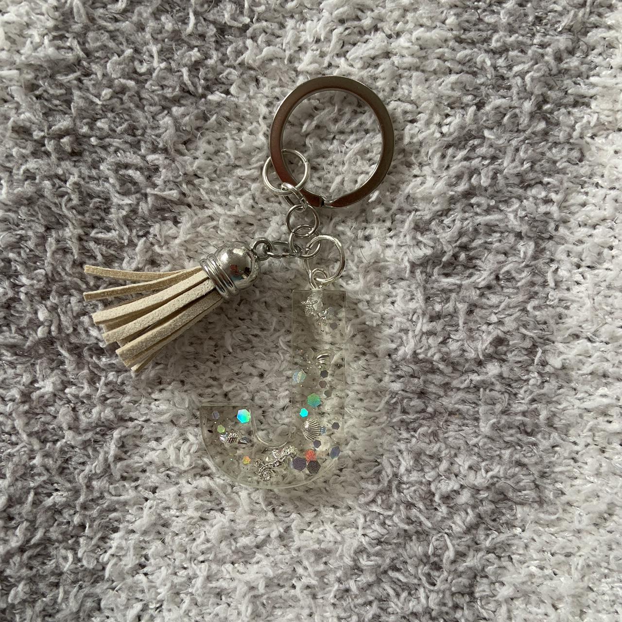 Handmade Letter J Resin Keychain. Perfect for a... - Depop