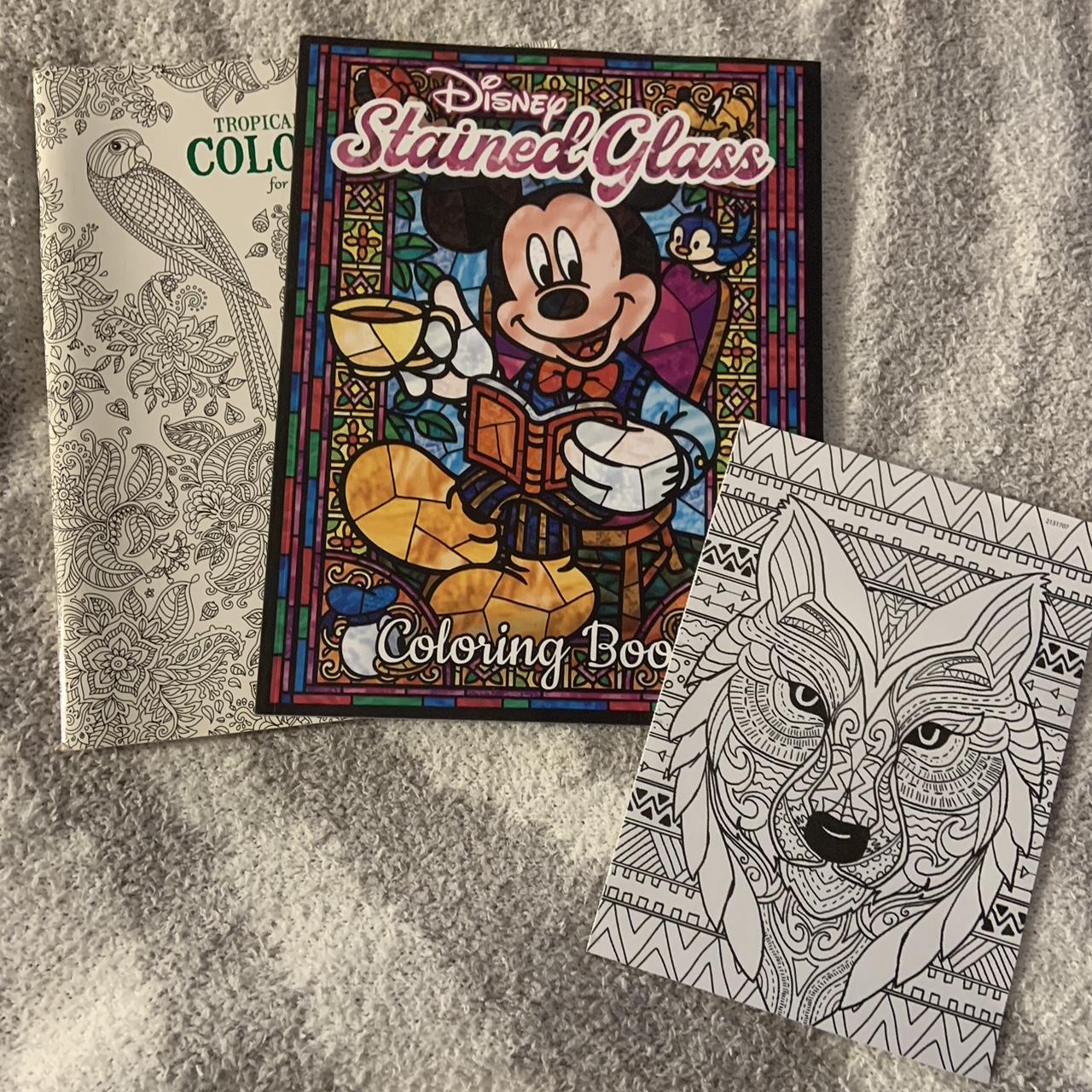 Brand new Disney Stained Glass Coloring Book Like... - Depop