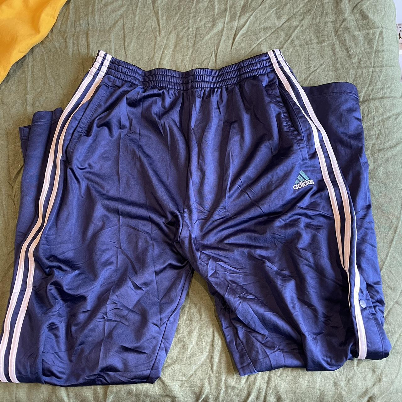 super sick adidas track pants. they button all the... - Depop