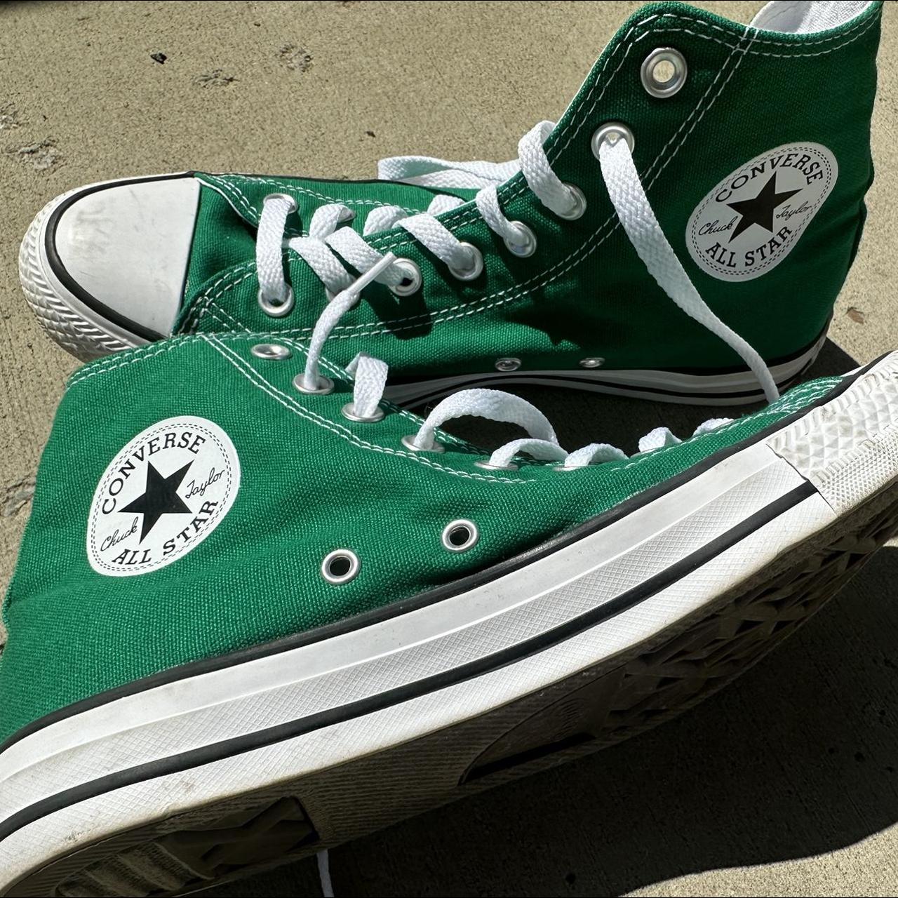 Converse Women's Green Trainers | Depop