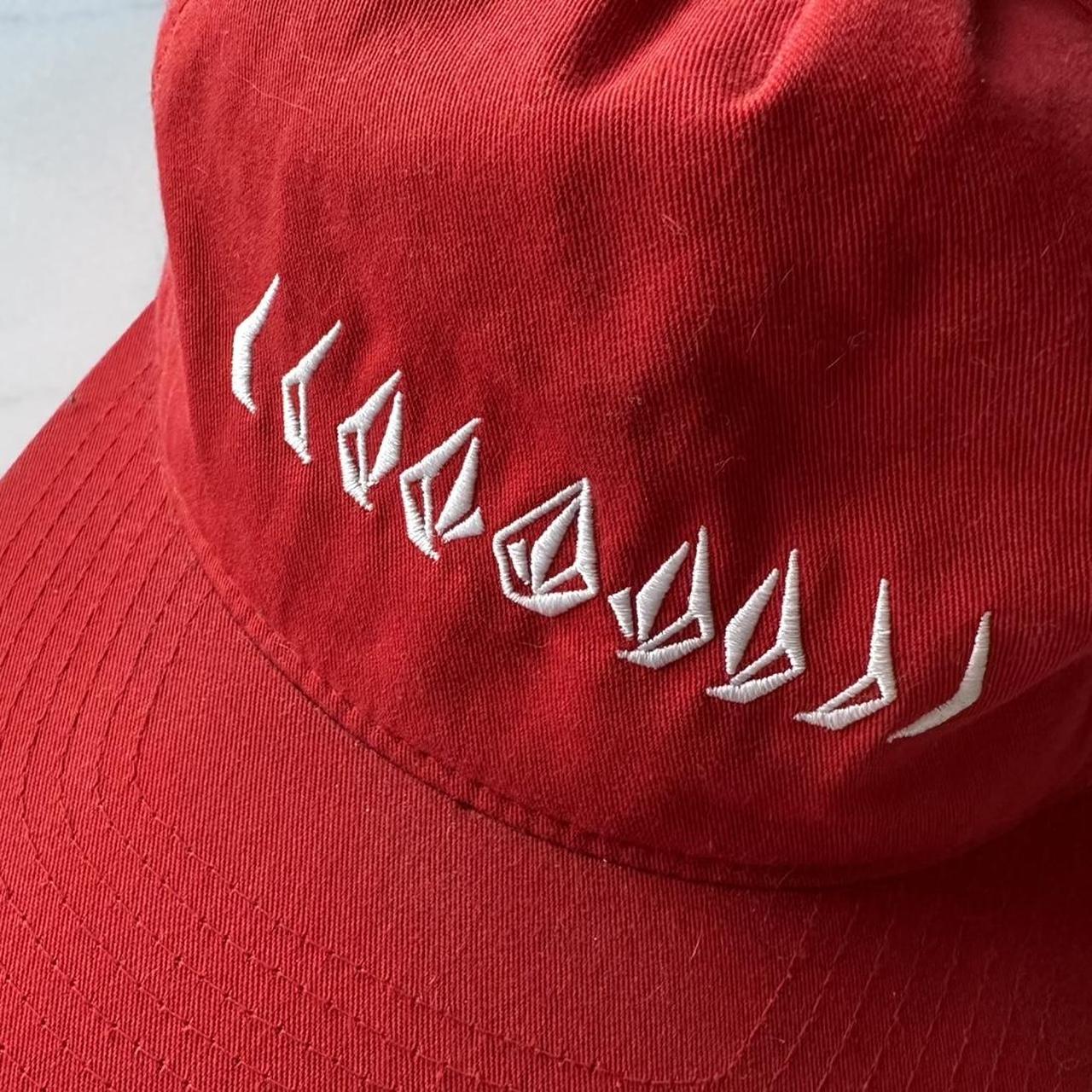 Red Volcom embroidered logo hat | Depop