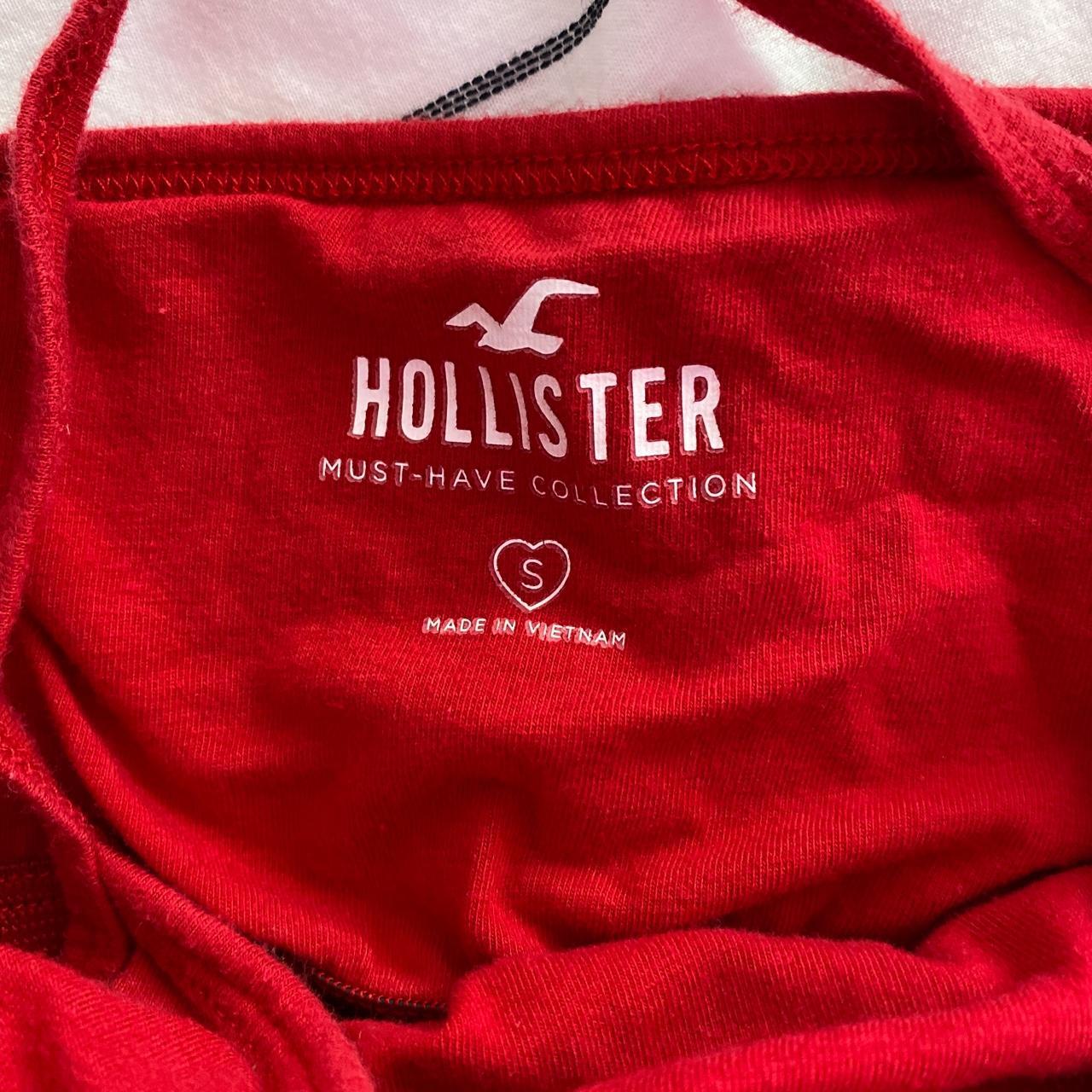 Red hollister ruched halter crop top worn... - Depop