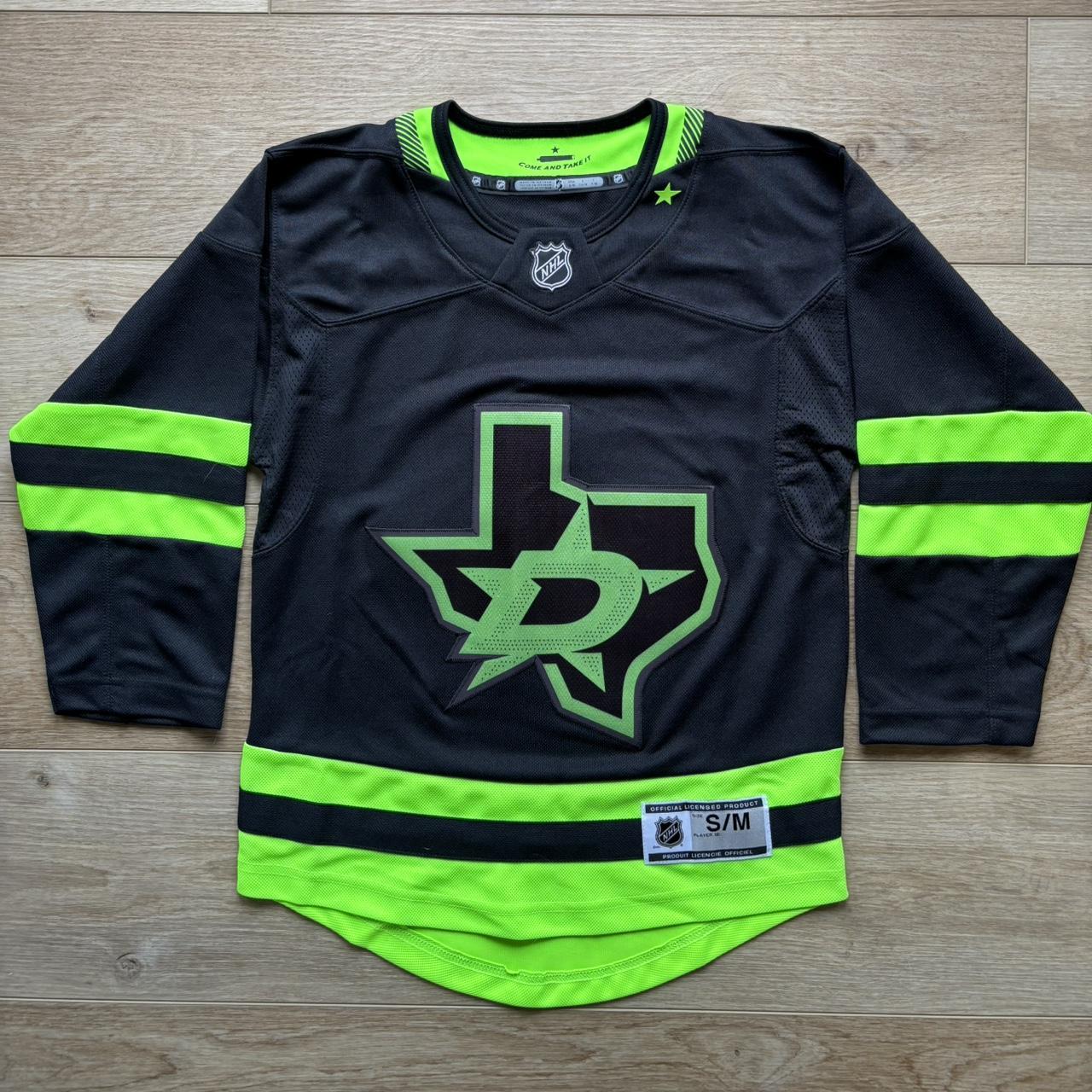 Dallas Stars Green and Black Hockey Jersey- Size... | Depop