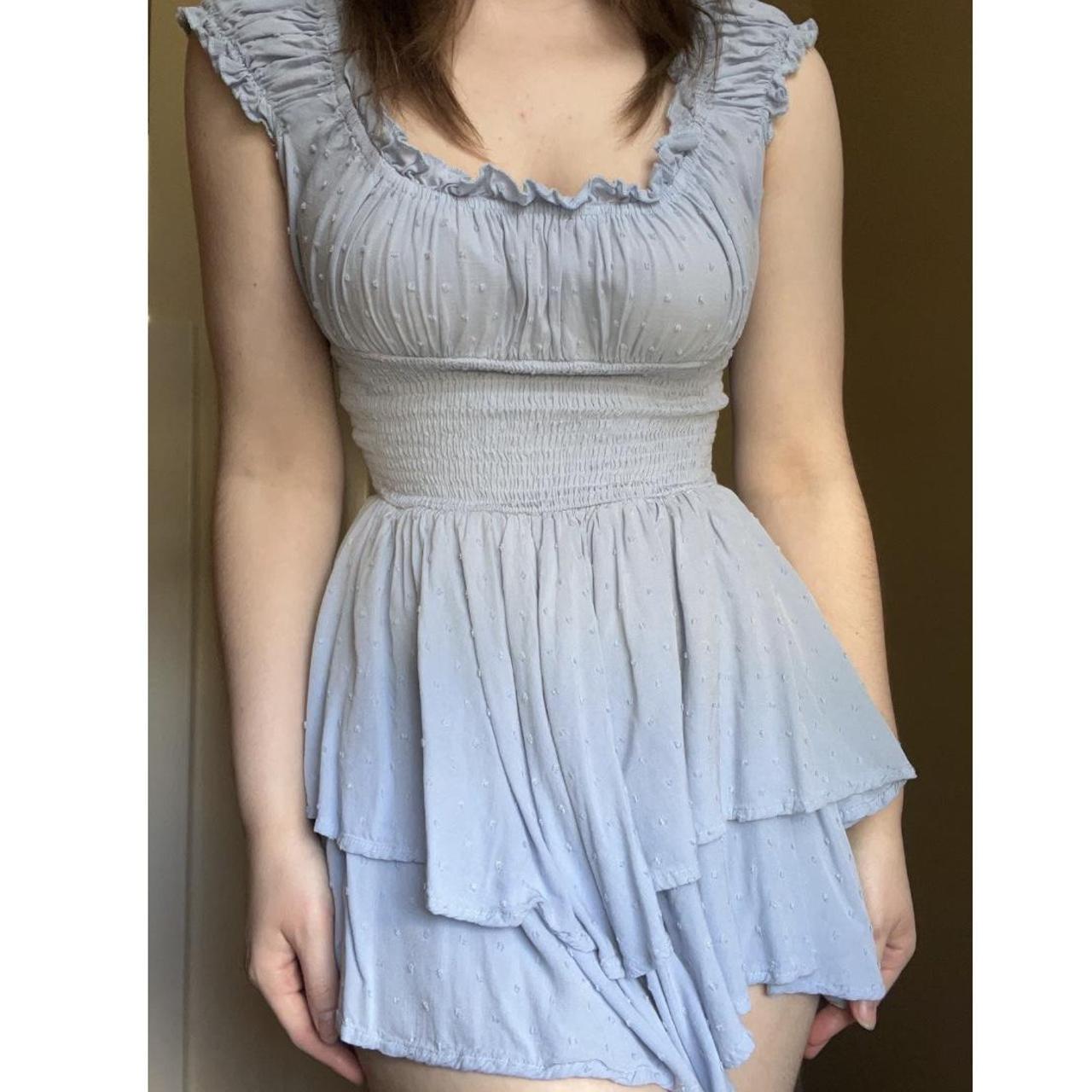Princess Polly love galore light / baby blue romper... - Depop