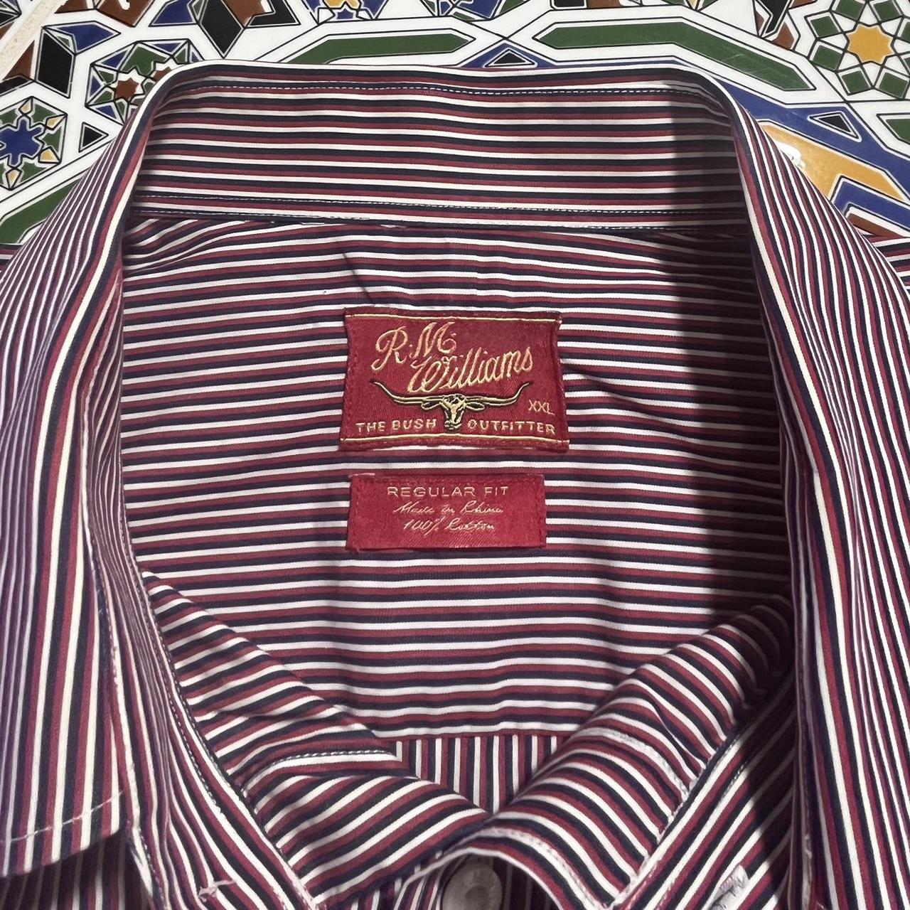 Red navy and white stripped rm Williams shirt Has... - Depop