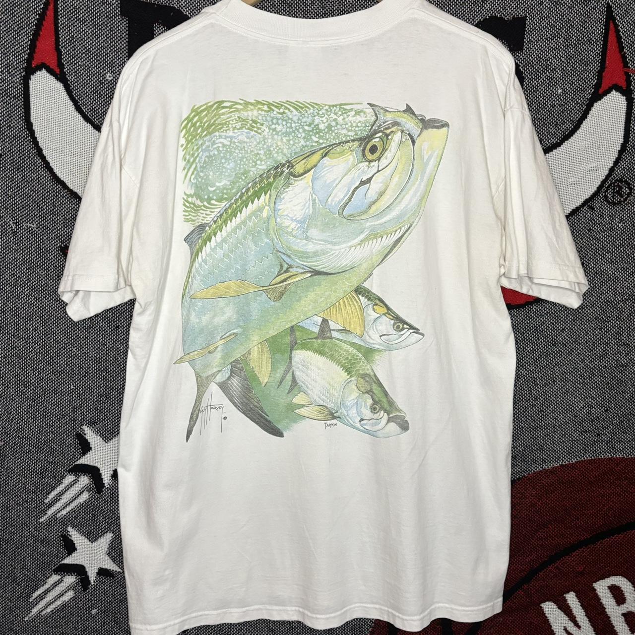 Vintage Guy Harvey big Tarpon back hit with front... - Depop