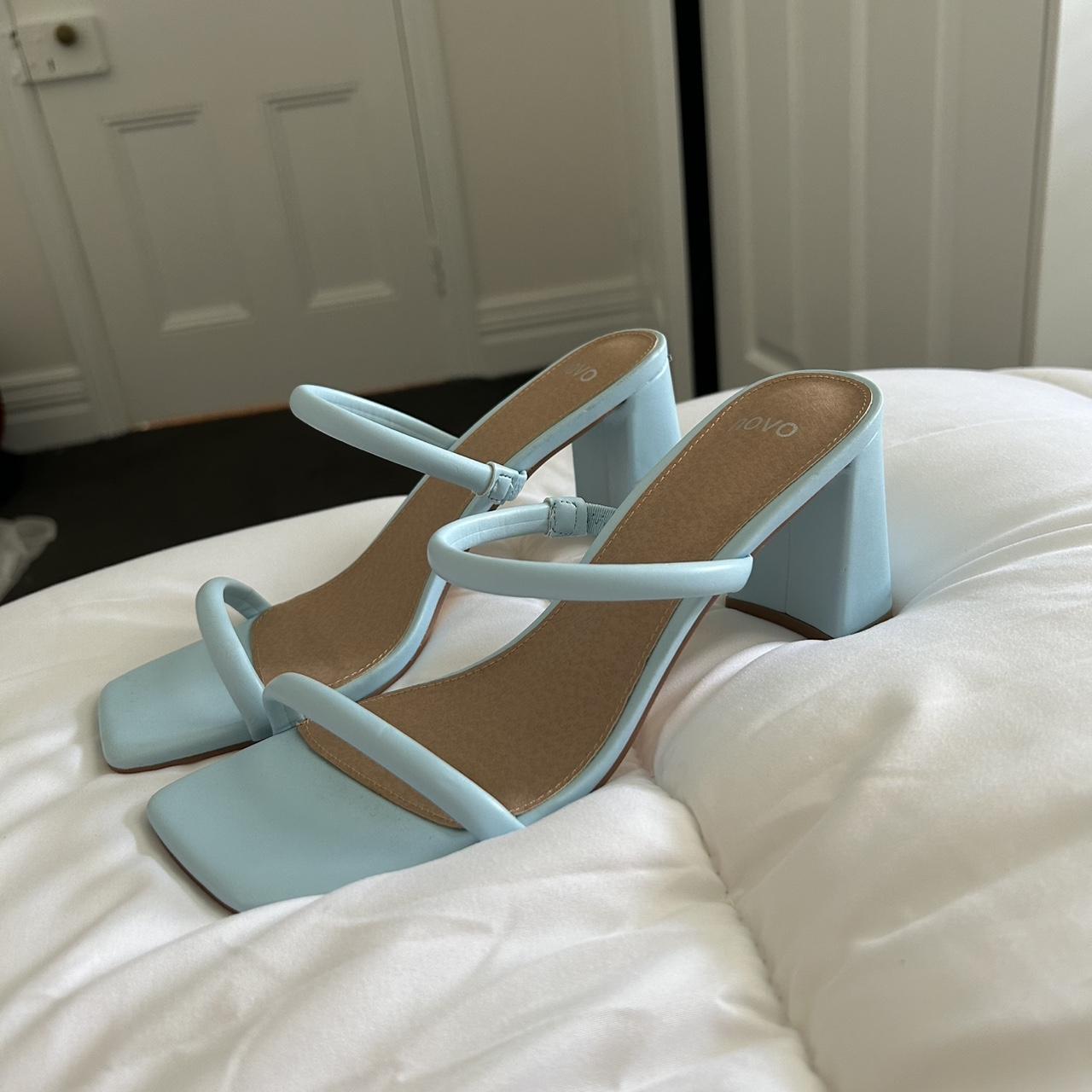 Novo blue straps heels Size 8 never worn - Depop
