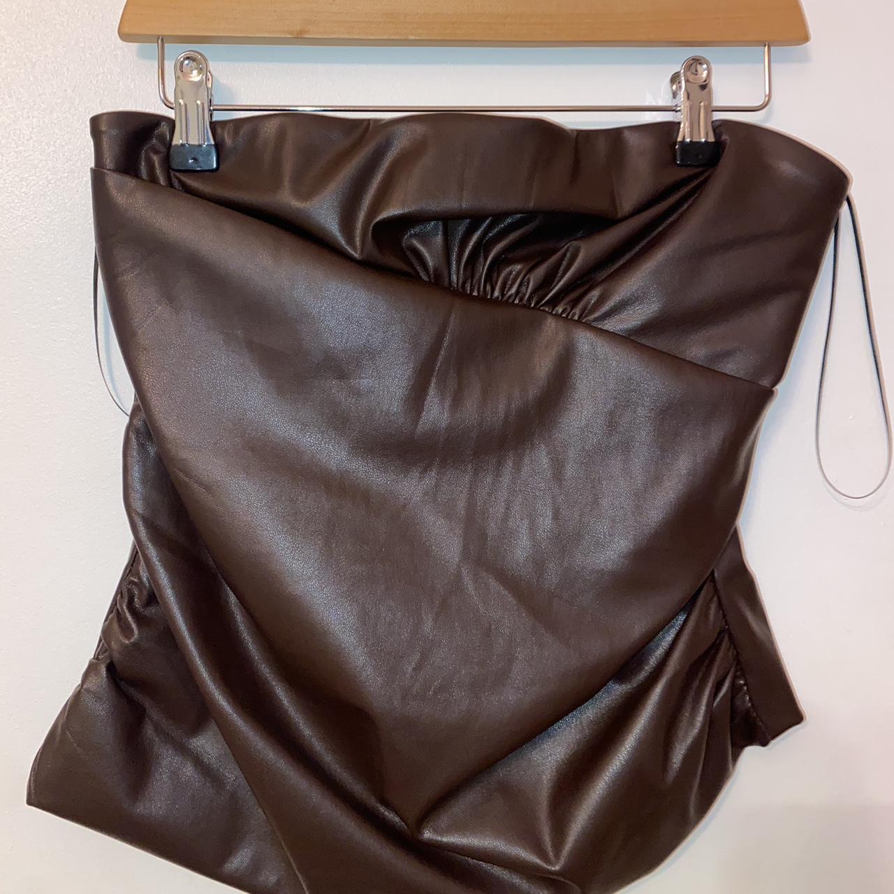 Brown leather corset. Brand new & super flattering !... - Depop