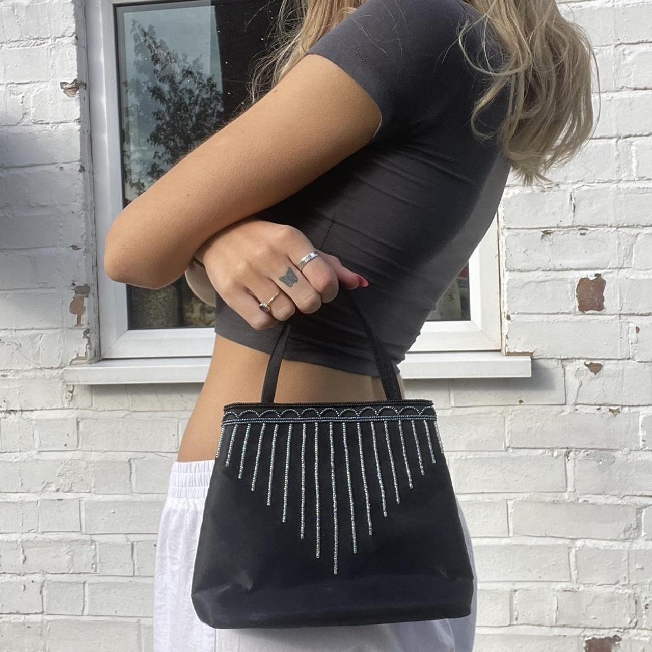 Vintage mini fabric bag, beaded design. Very cute... - Depop