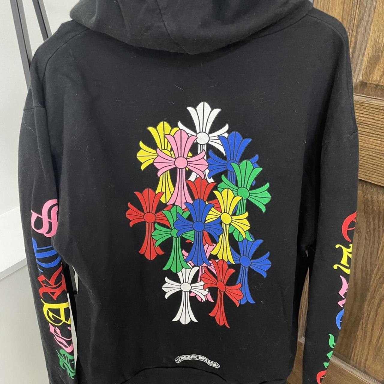 Chrome Hearts Multi Colored Cross Hoodie Size Medium - Depop
