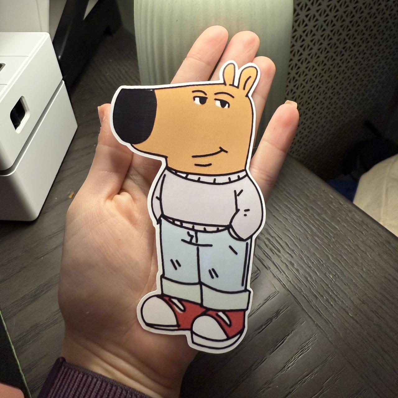 Chill guy meme handmade sticker 4.5” x 5.5” #sticker... - Depop