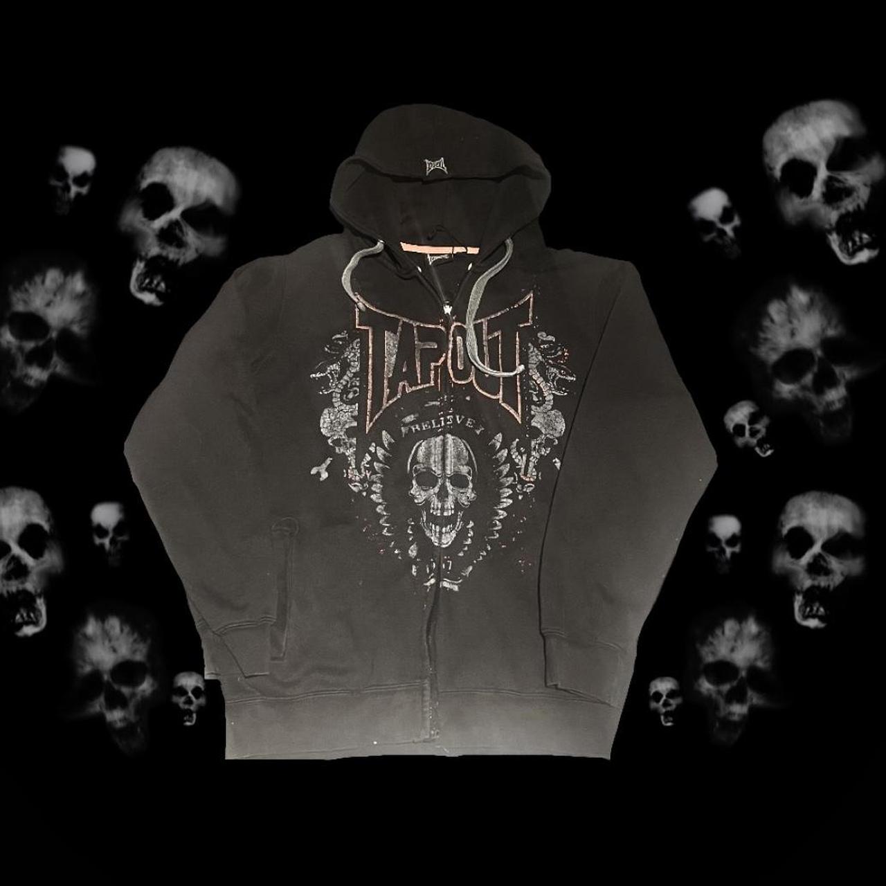 tapout affliction/mmaelite style hoodie size L has... - Depop