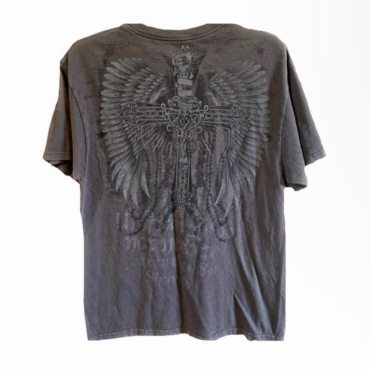 affliction/mma elite style grunge skull t... - Depop