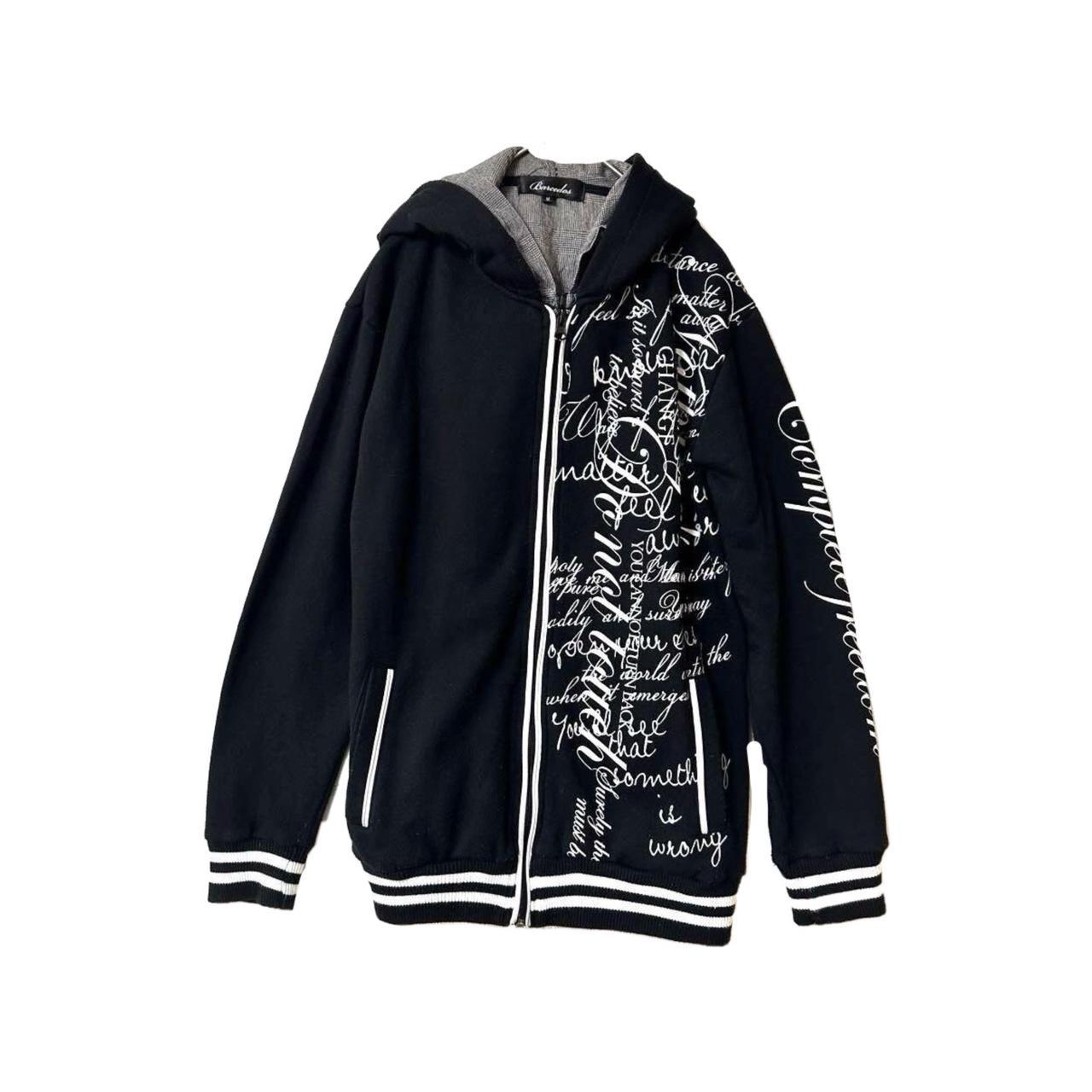 japanese archive double layered zip up hoodie size... - Depop