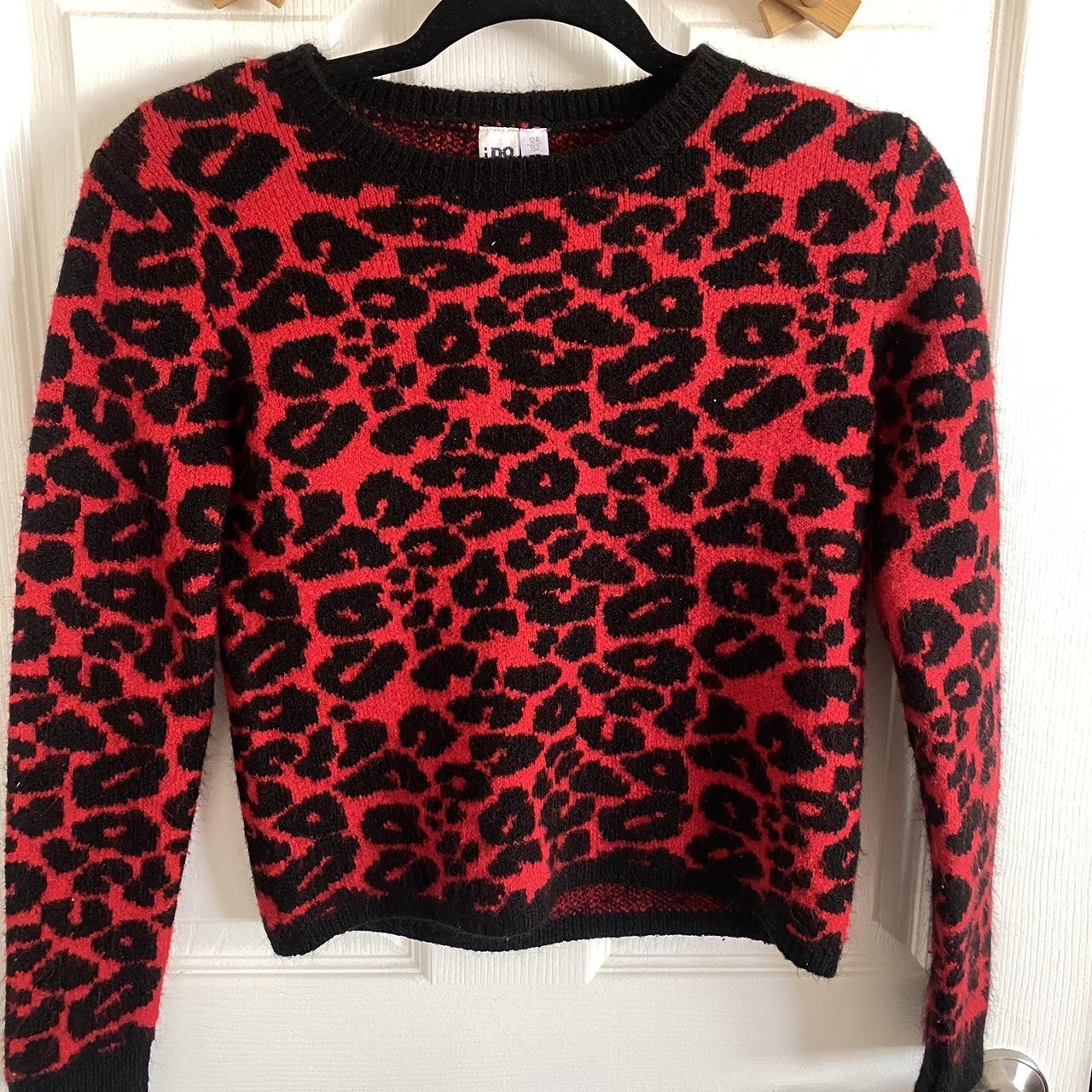 red leopard print cropped... - Depop