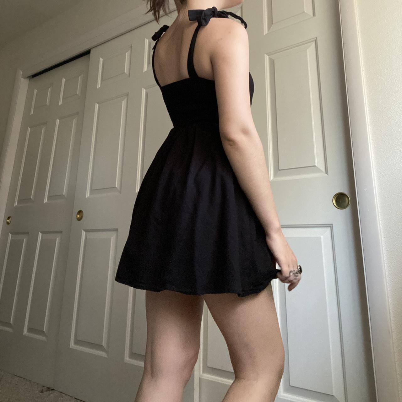 cute little black gianni bini dress with tie straps... - Depop