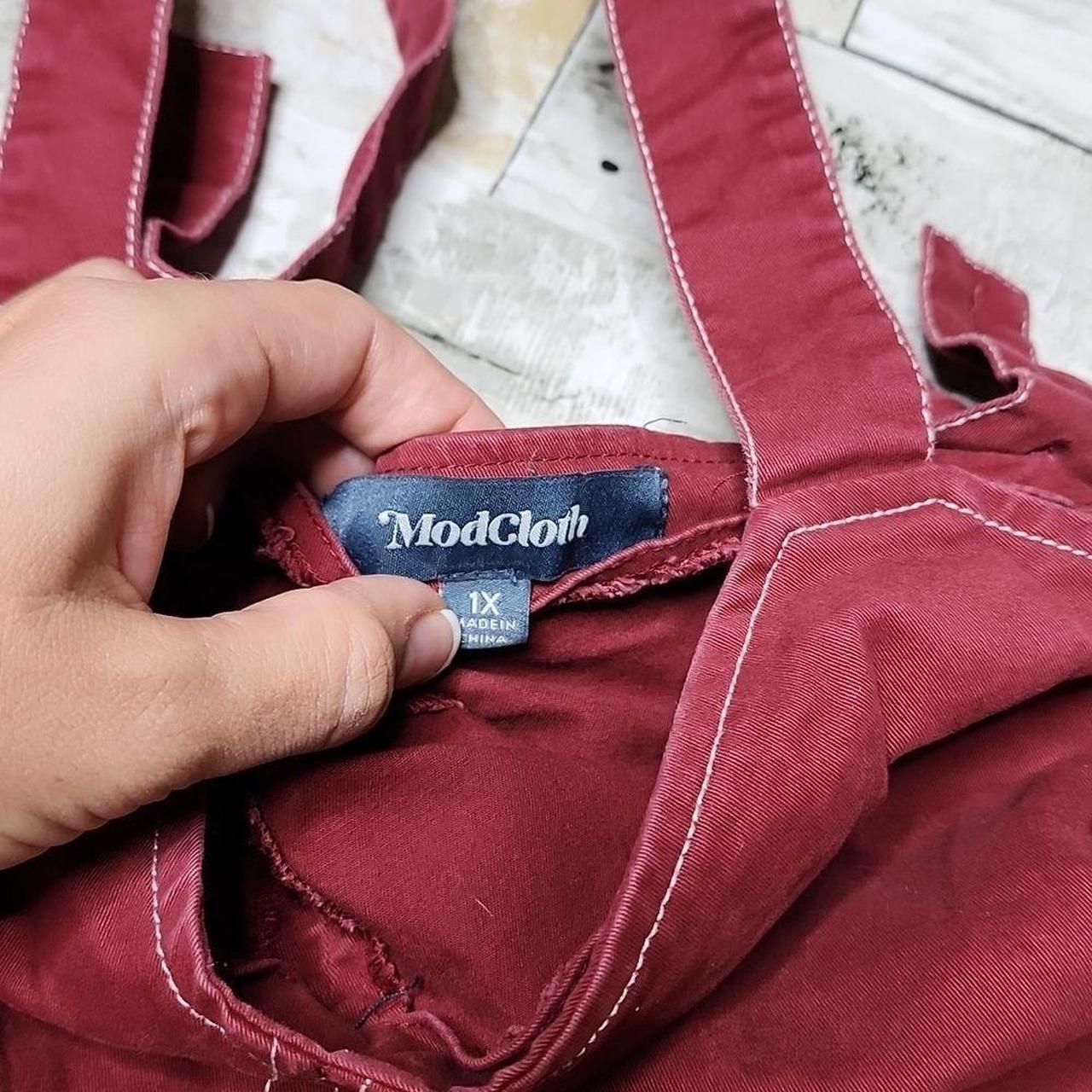Modcloth A solid plan burgundy side zip cargo... - Depop