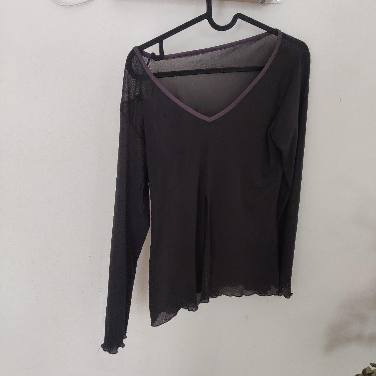 Beautiful sexy dark grey mesh top with slit. Very... | Depop