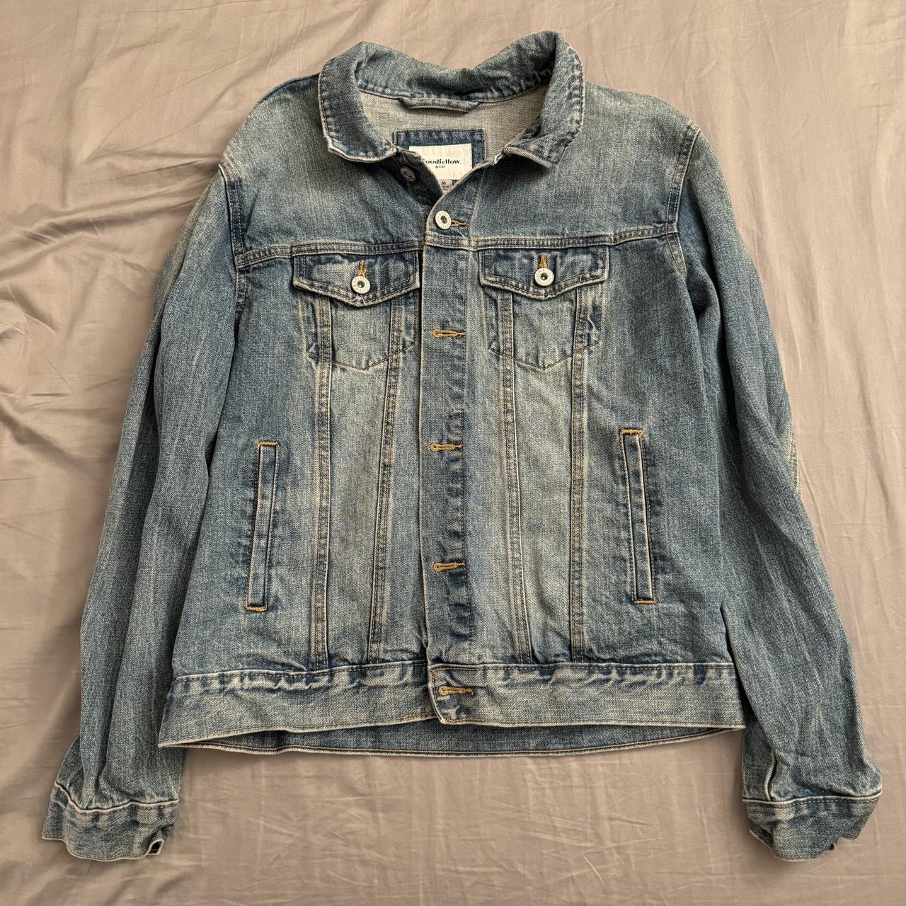 goodfellow & co denim jean jacket size:... - Depop