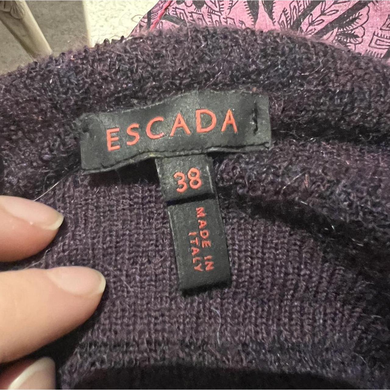 Escada Women's Purple and Black Jumper | Depop
