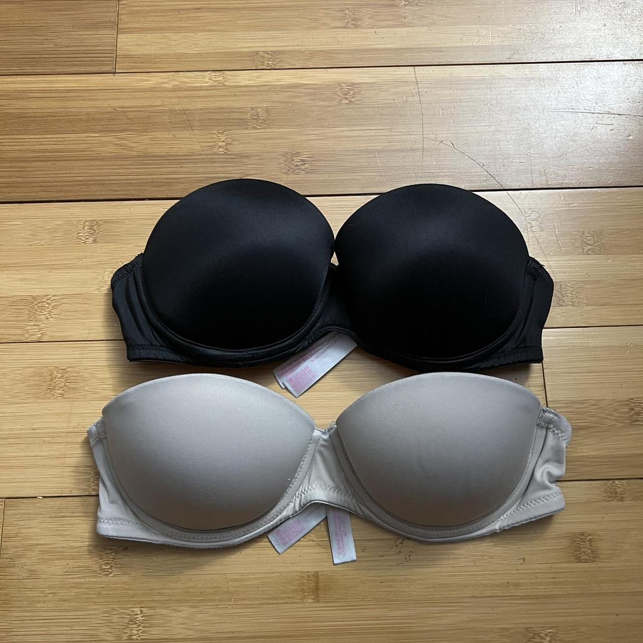 Bundle of two pink strapless bras size 32b - Depop