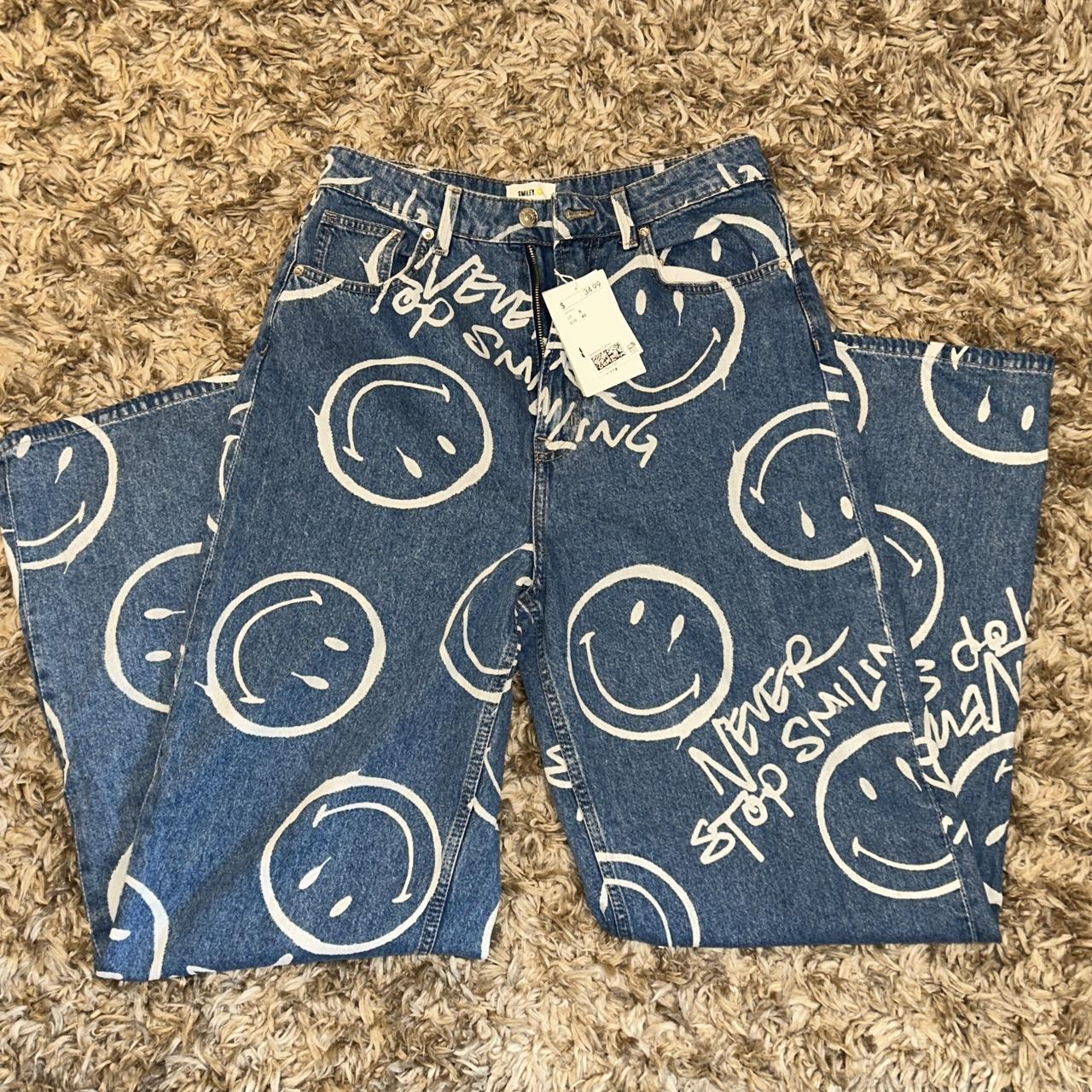 H&M Smiley Face Jeans Size 8 I got these a while... - Depop
