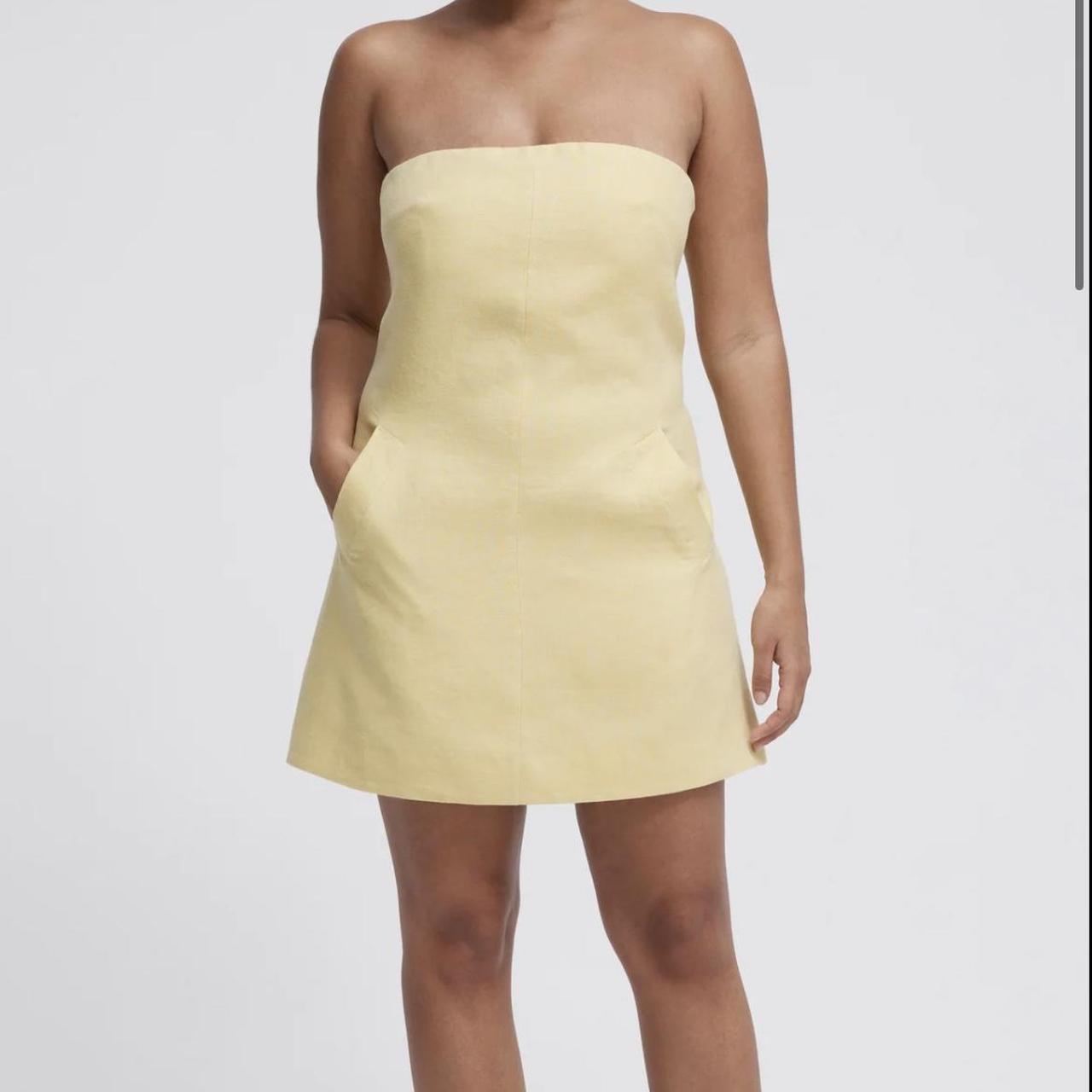 Venroy Strapless Tailored Linen Mini Dress size xs - Depop