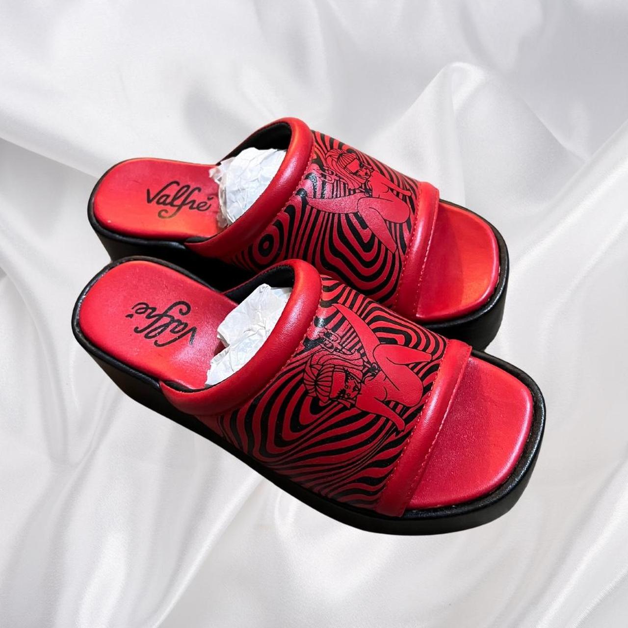 Size 6W Valfre Lucy Devil Red & Black Platform... - Depop
