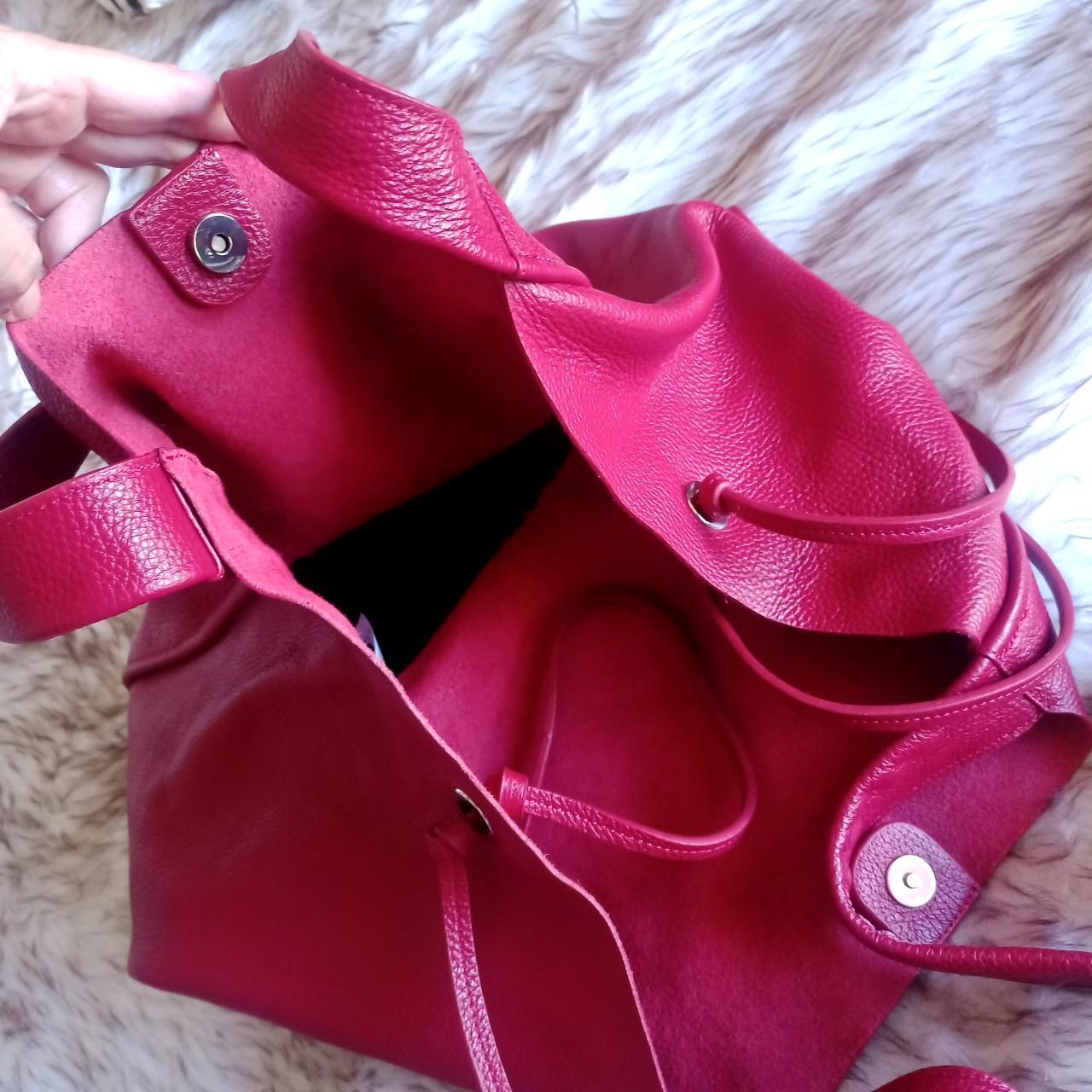 NEW .... Large vibrant red leather tote • so chic... | Depop