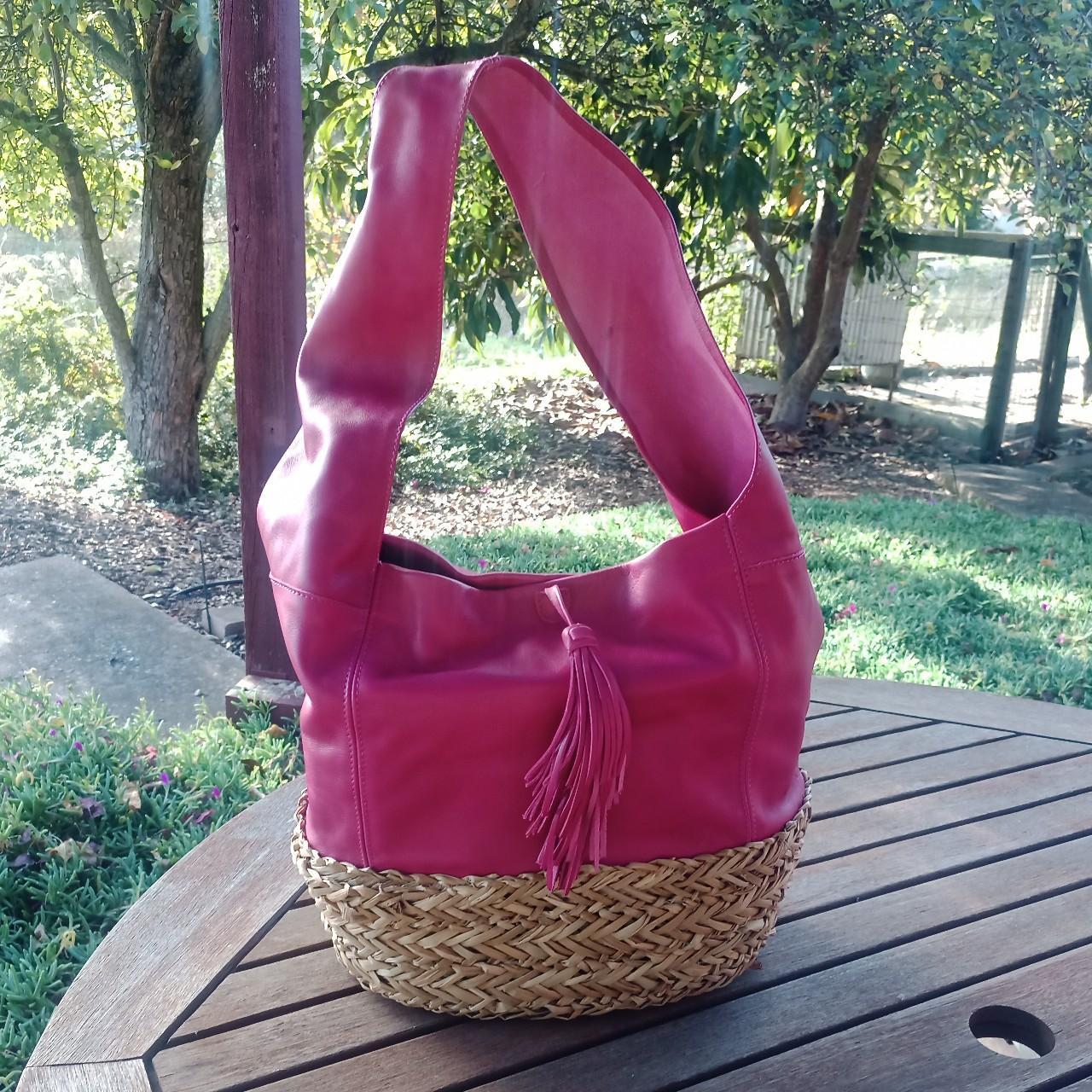 Pink Spanish leather bag by ESPADRILLE UK Handmade... - Depop