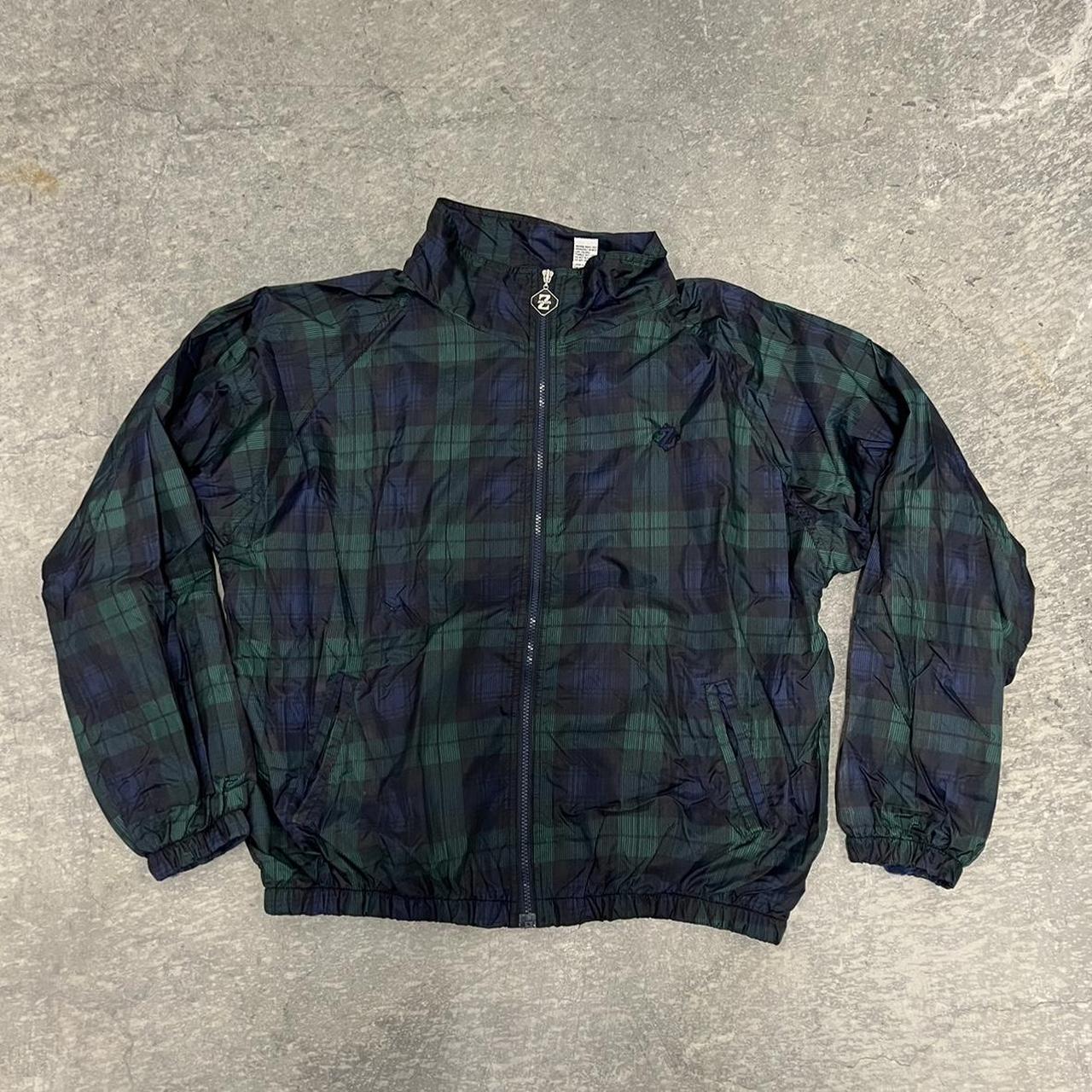 Vintage 90’s Jerzees Plaid Windbreaker Jacket Good... - Depop