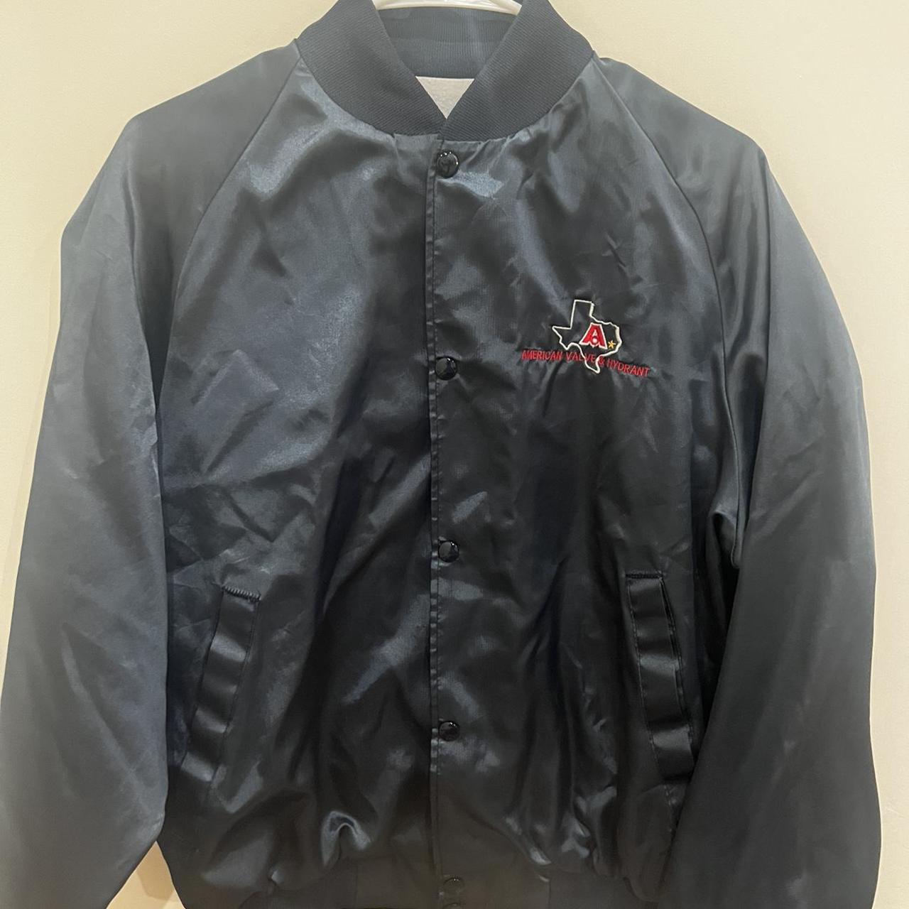 Vintage ASW button Bomber Jacket made in the USA Navy - Depop