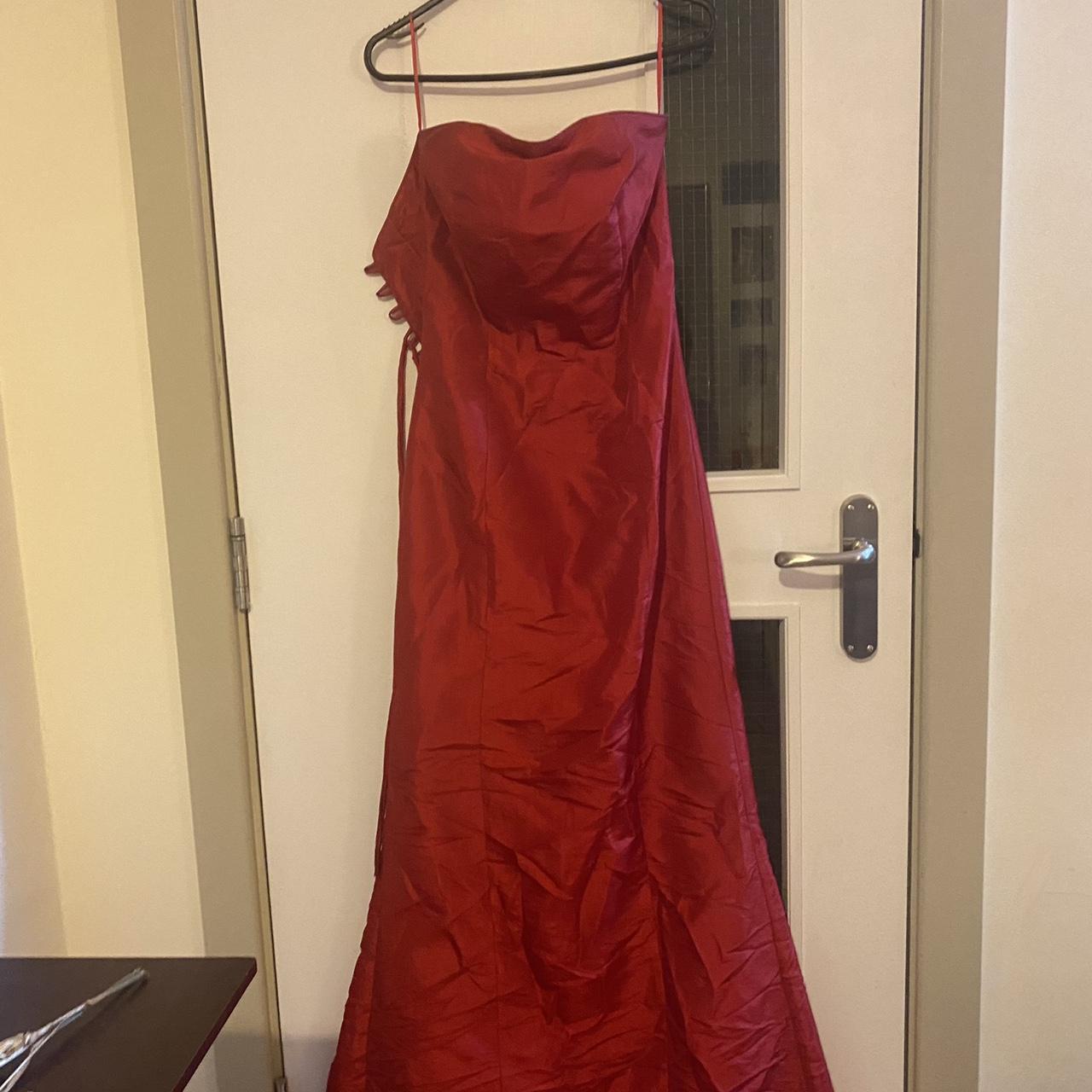 red maxi prom dress. bought but never worn as too... - Depop