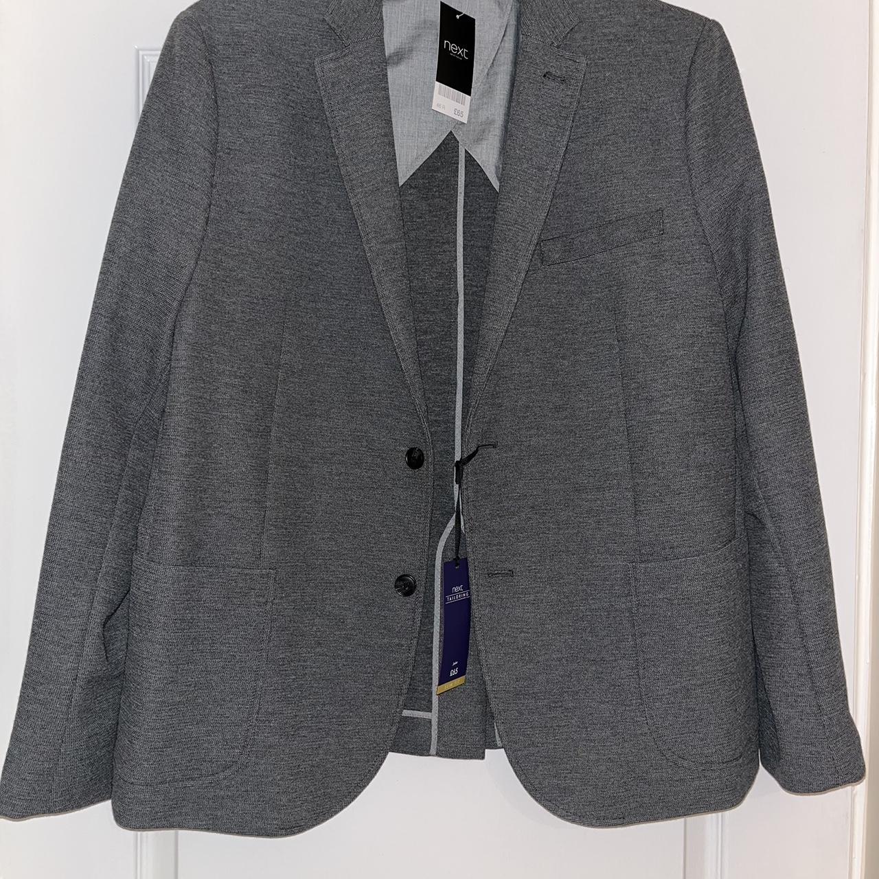 Next grey tailored blazer OPEN TO OFFERS 46R... - Depop