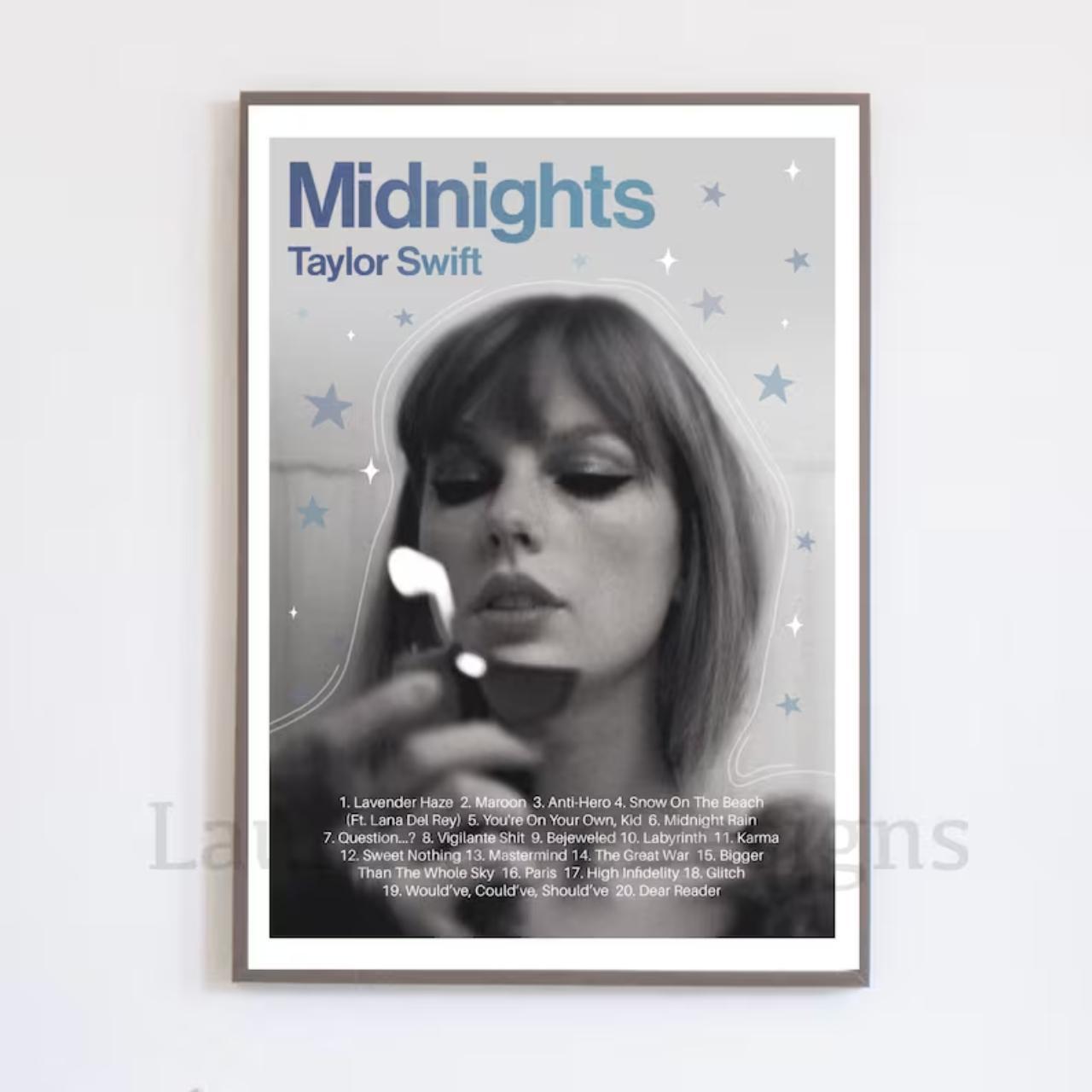 Taylor Swift Midnights Poster Size A4 - 210 x 297... - Depop