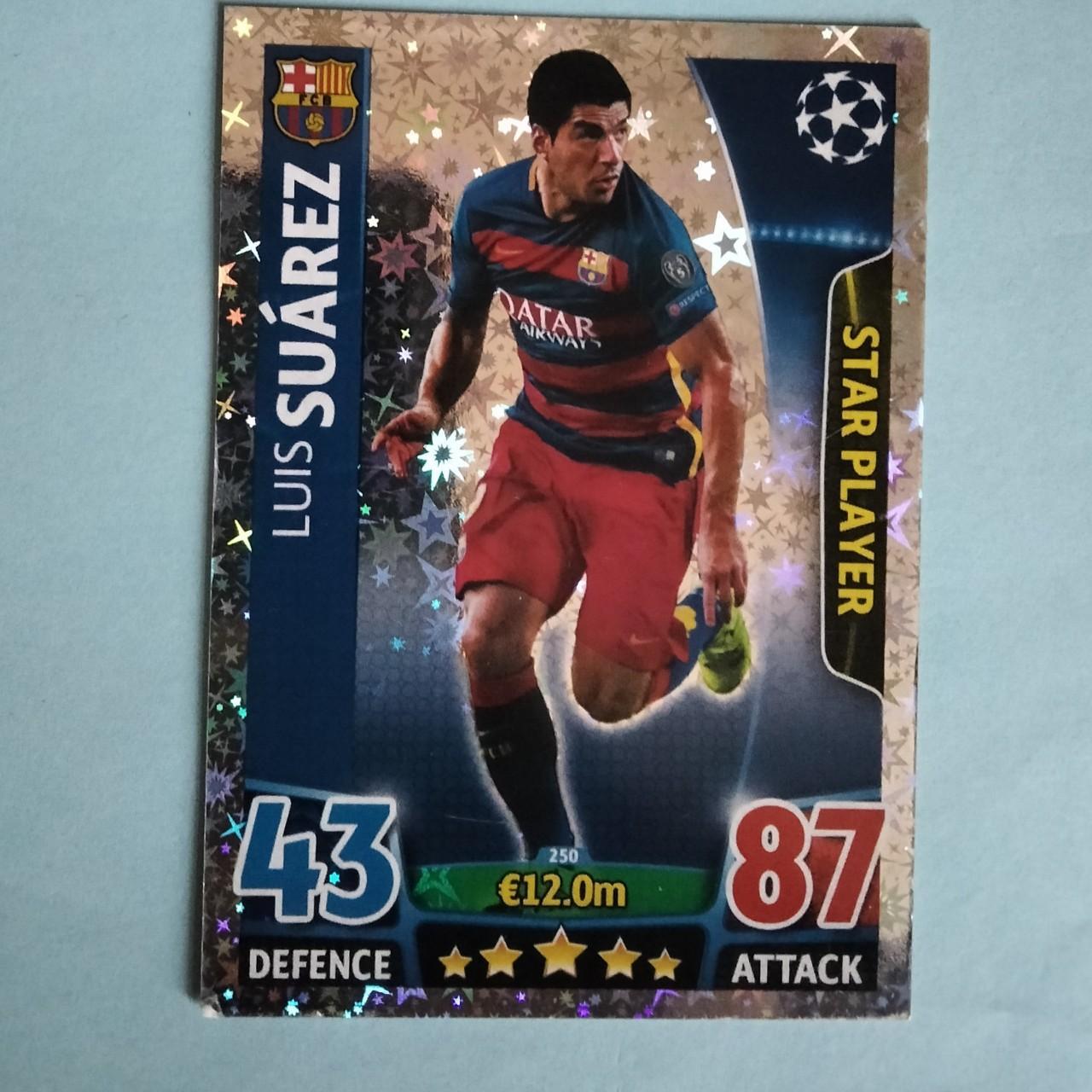 Luis Suarez 15-16 #250 Topps Match Attax Champions... - Depop