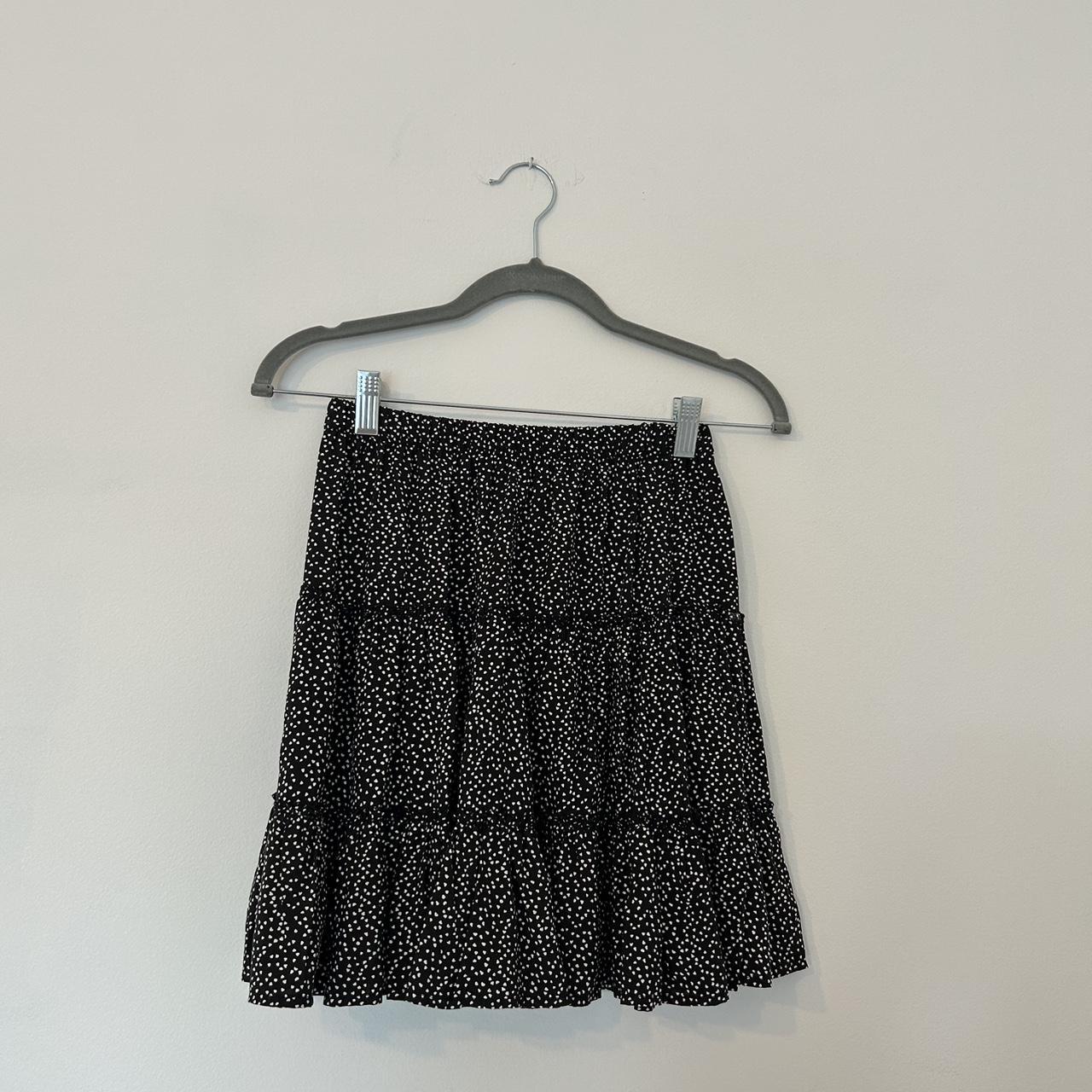 black and white polka dot skirt from subdued high... - Depop